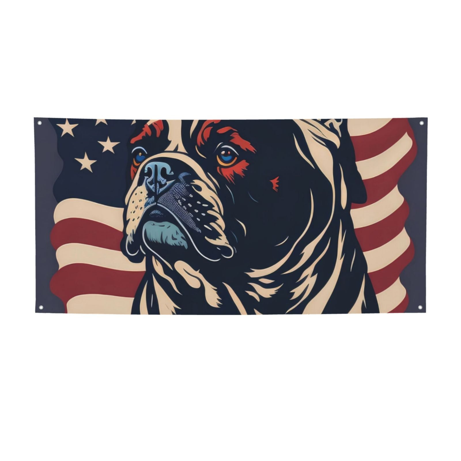 Tebeau Patriotic Bulldog Art Print Banner Backdrop Banner for Outdoor ...