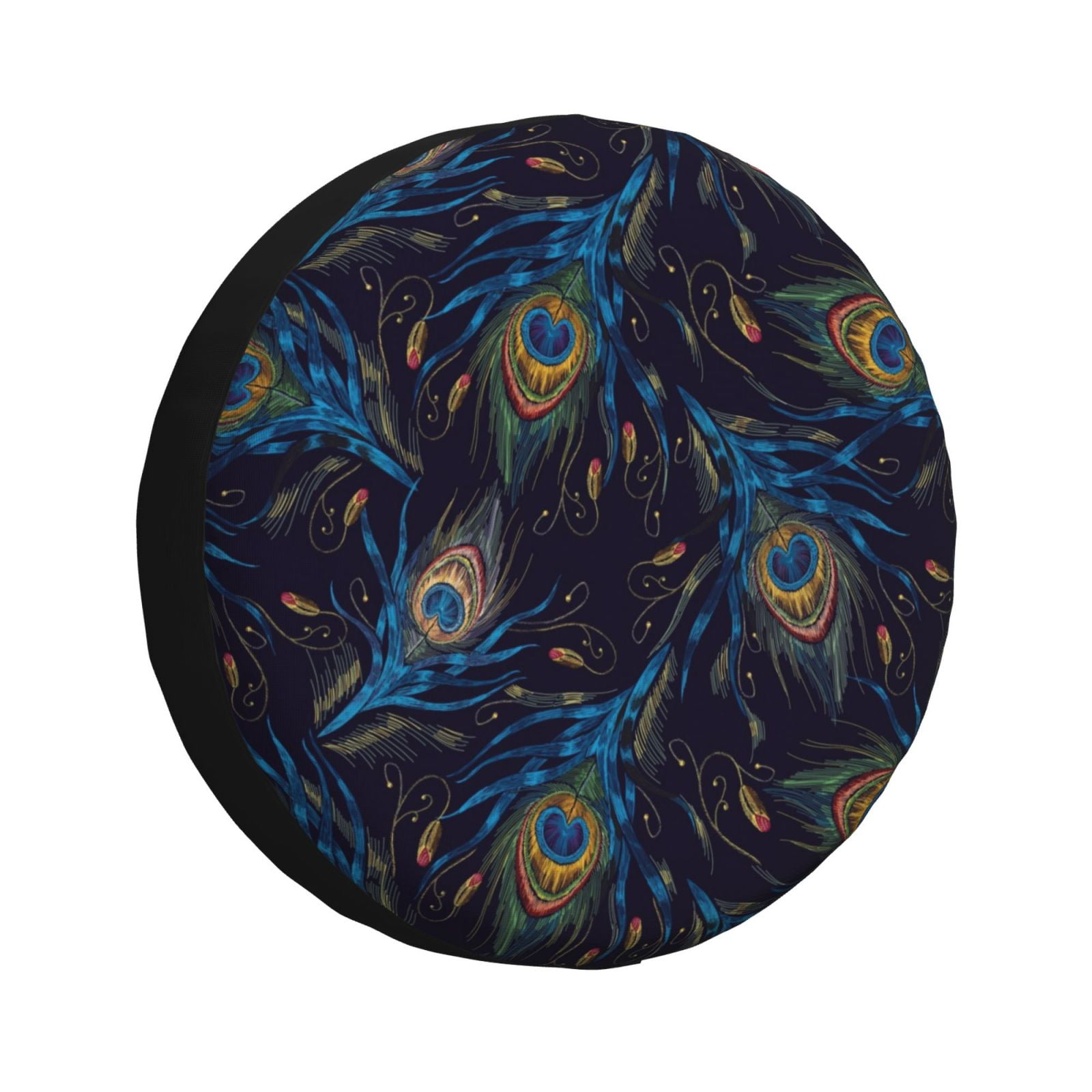 Tebeau Peacock Feathers Print Spare Tire Cover Wheel Tire Cover for ...