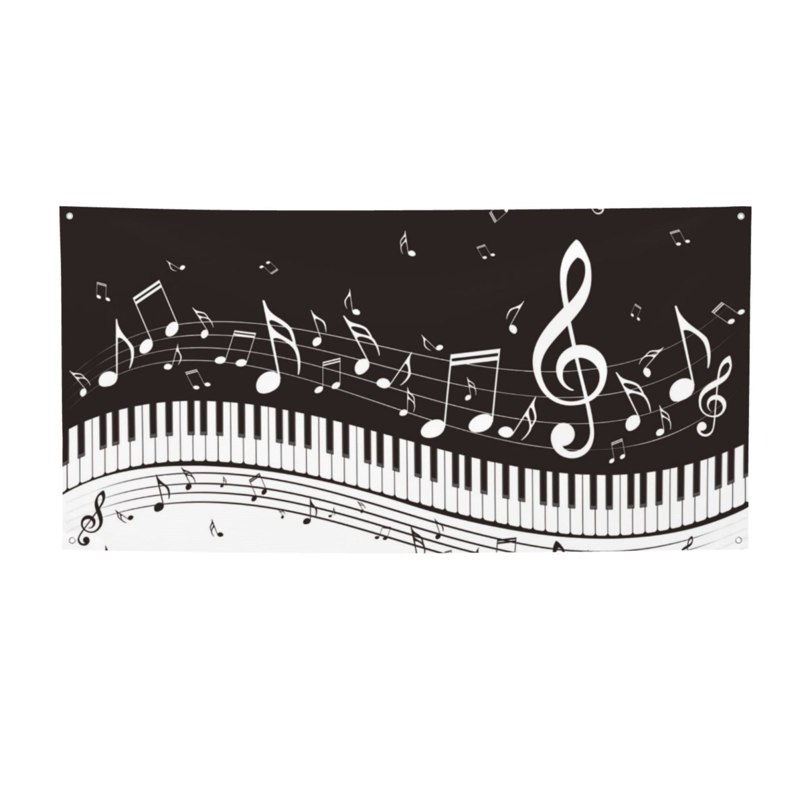 Tebeau Piano Keys With Musical Notes Print Banner Backdrop Banner for ...