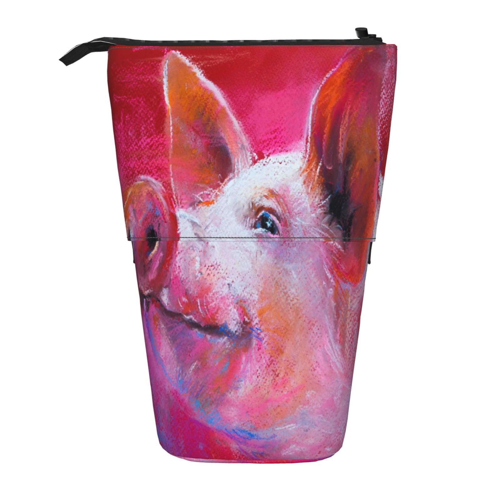 Tebeau Pig Print Telescopic Pencil Bag Pen Holder Pop Up Stationery ...