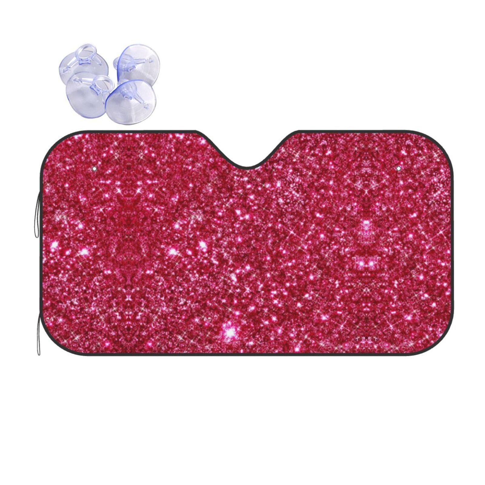 Tebeau Pink Glitter Print Foldable Car Windshield Sun Shades Universal ...