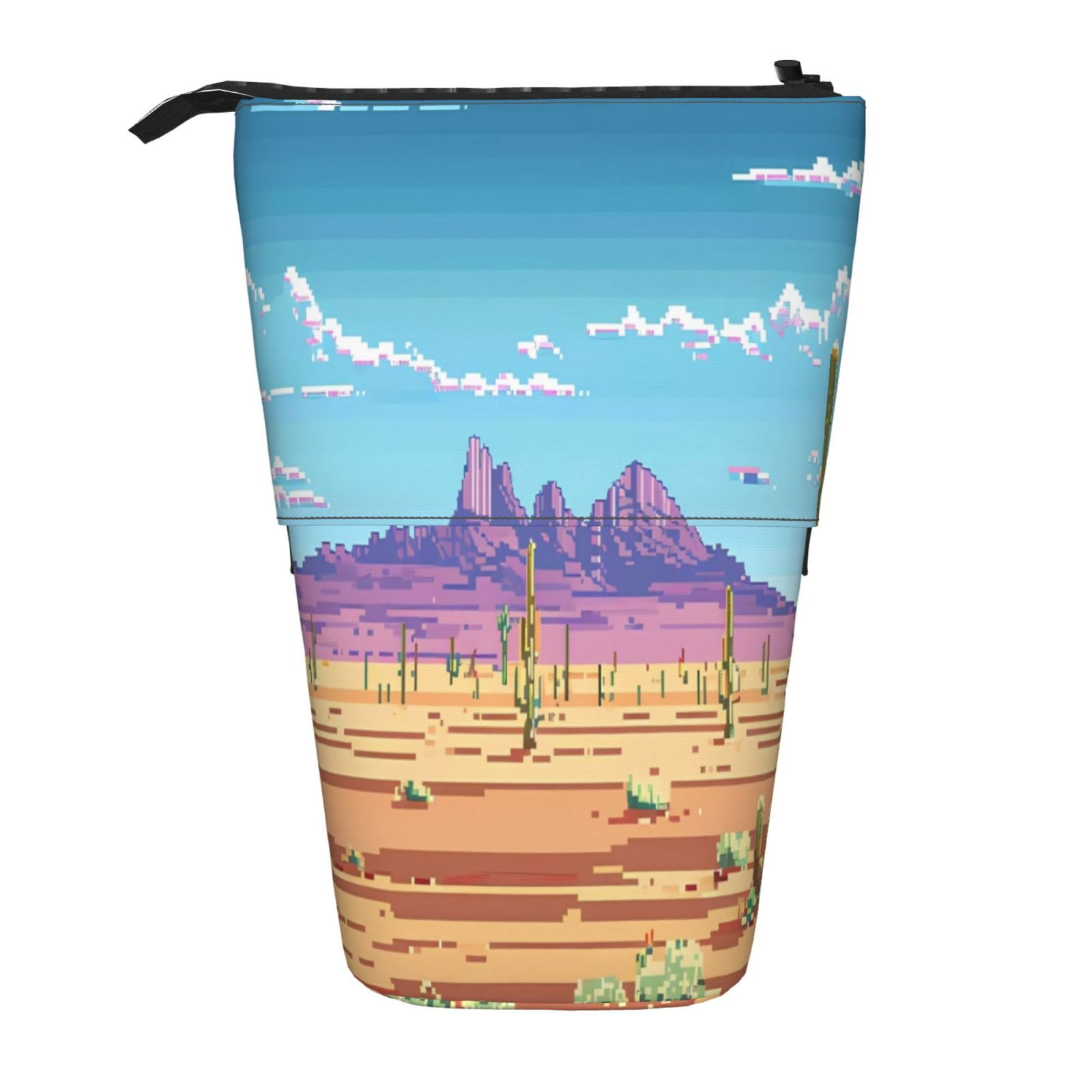 Tebeau Pixel Desert Landscape Print Telescopic Pencil Bag Pen Holder ...
