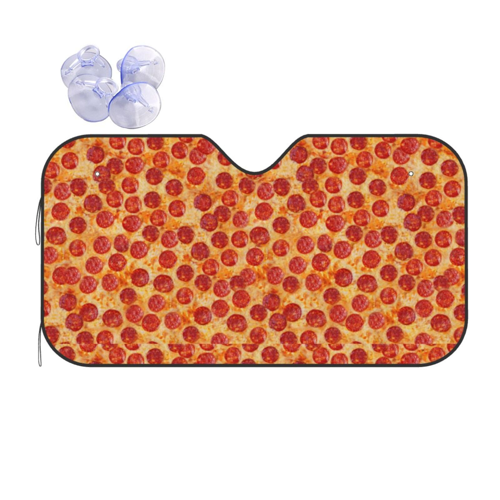 Tebeau Pizza Print Foldable Car Windshield Sun Shades Universal Fit ...