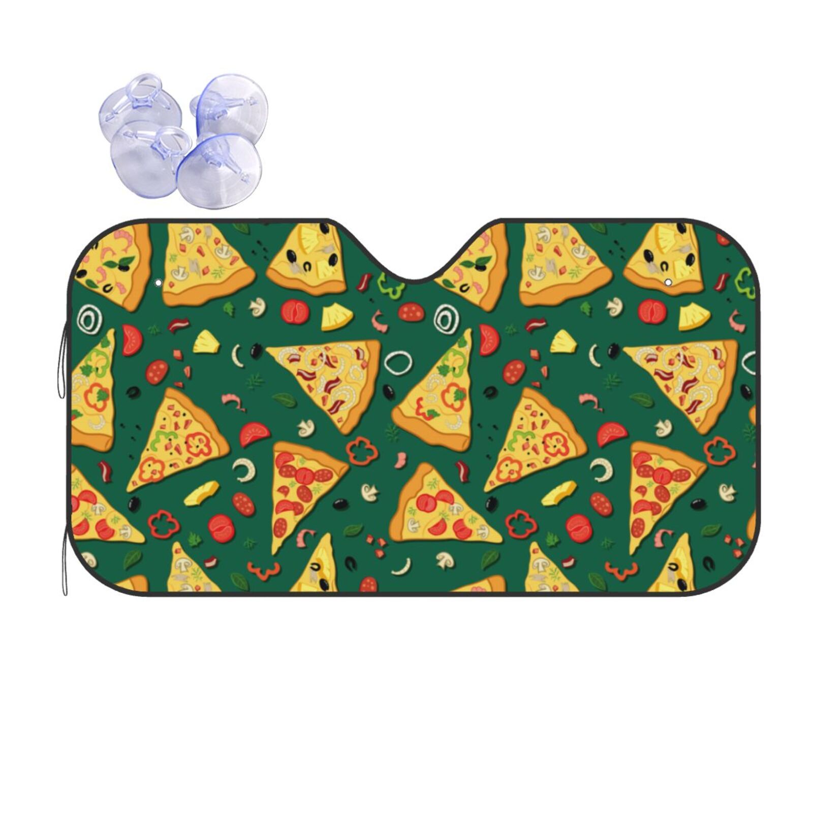 Tebeau Pizza Print Foldable Car Windshield Sun Shades Universal Fit ...