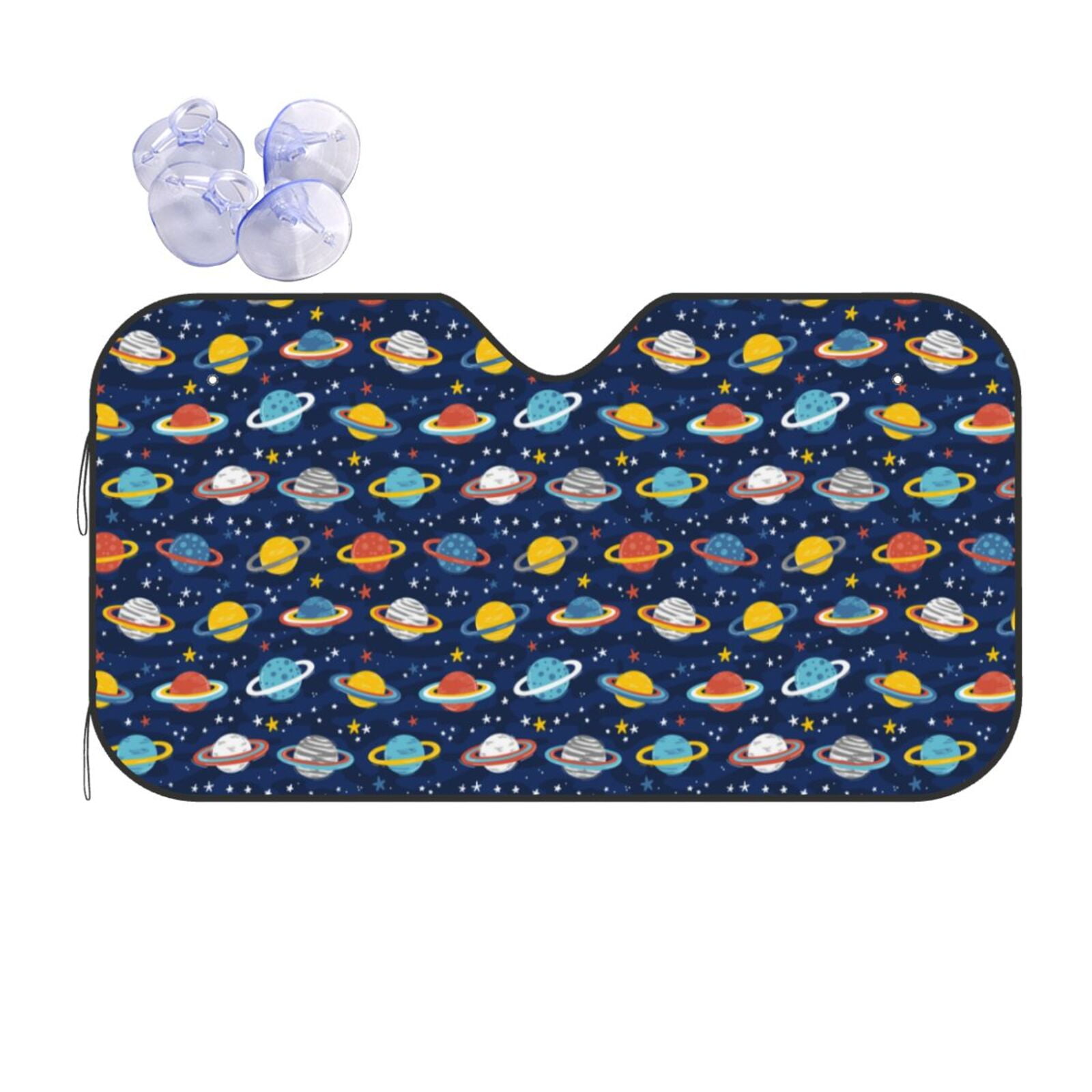 Tebeau Planets And Stars Print Foldable Car Windshield Sun Shades ...