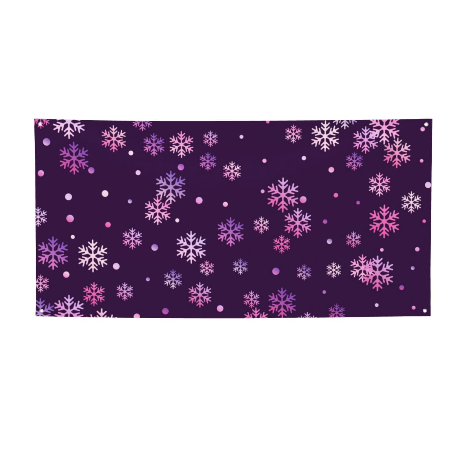 Tebeau Purple Snow Flakes Print Banner Backdrop Banner for Outdoor and ...