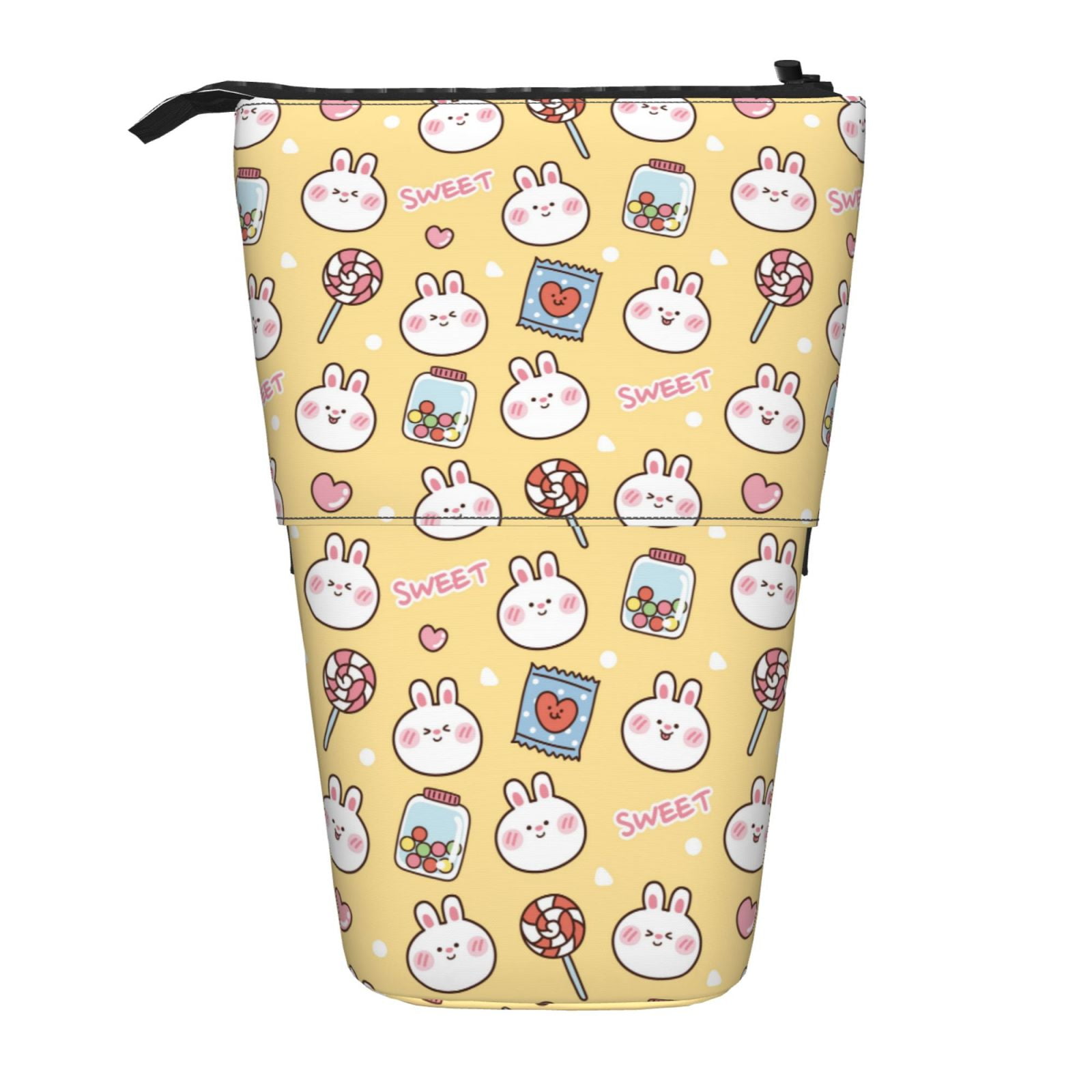 Tebeau Rabbit And Candy Print Telescopic Pencil Bag Pen Holder Pop Up ...