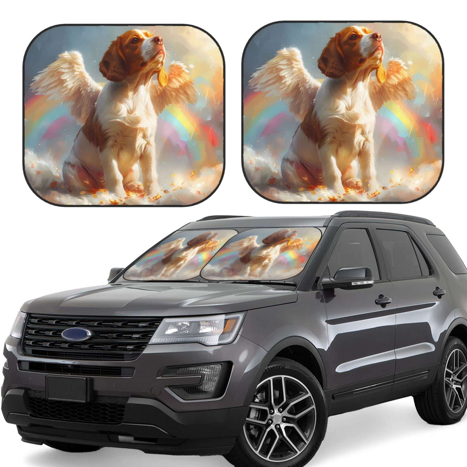 Tebeau Rainbow English Cocker Spaniel Print Foldable Car Windshield Sun ...