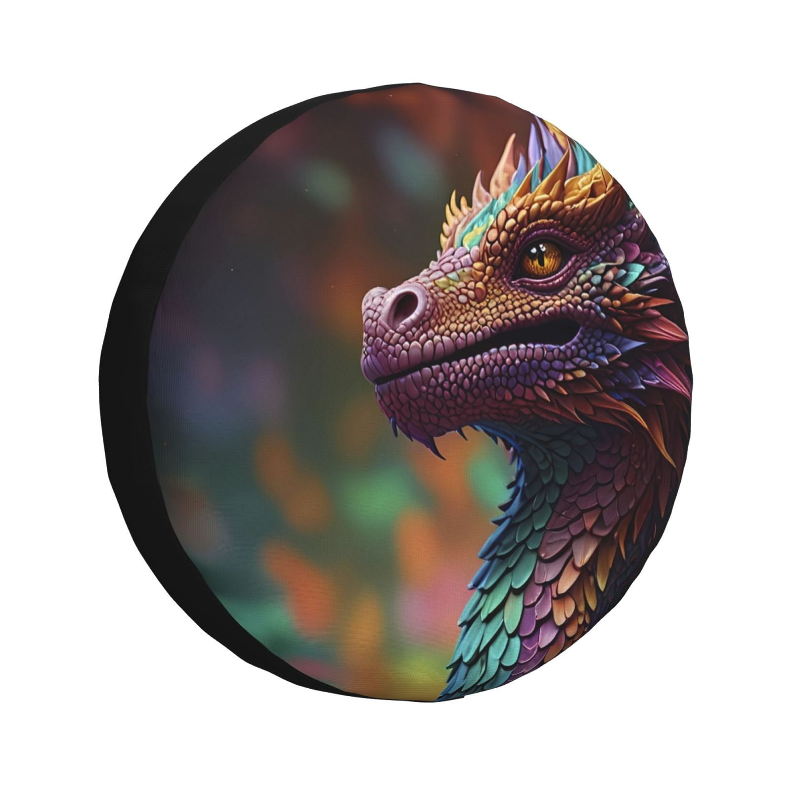 Tebeau Rainbow Scales Fantasy Dragon Print Spare Tire Cover Wheel Tire ...