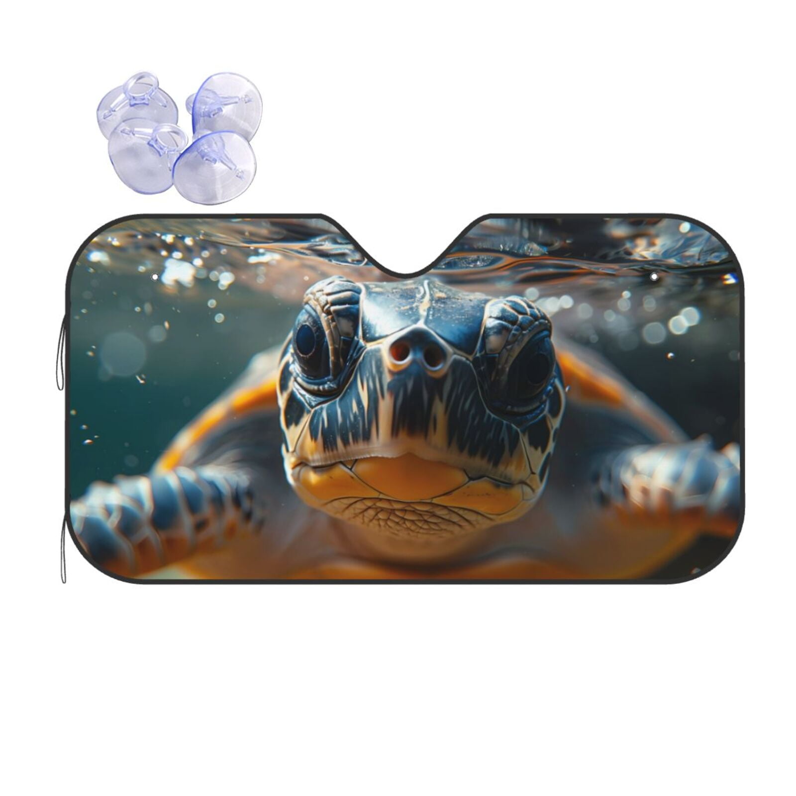 Tebeau Realistic Cute Sea Turtle Print Foldable Car Windshield Sun ...