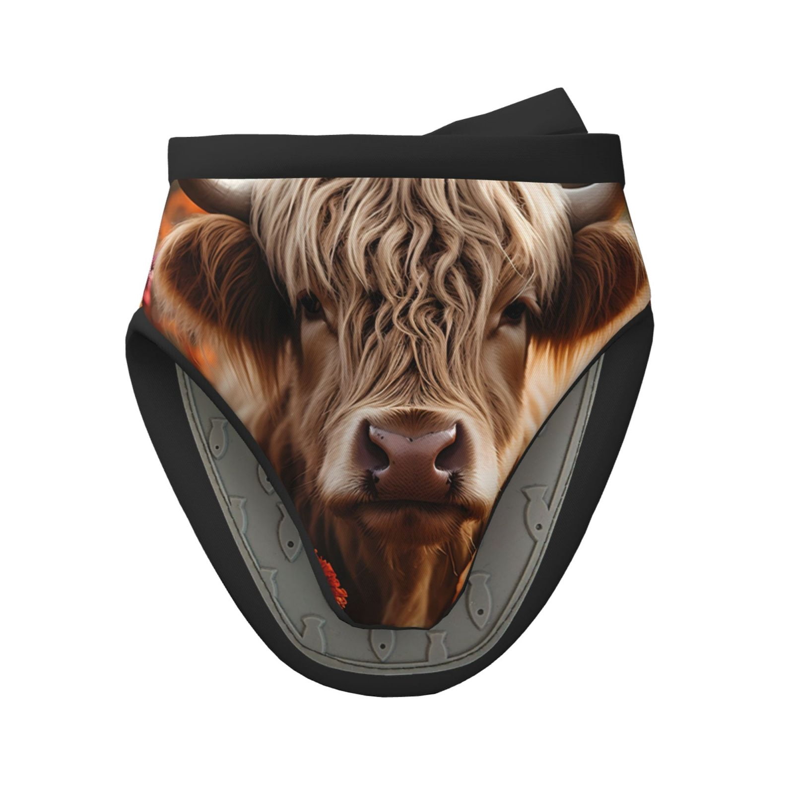 Tebeau Realistic Flower Cow Print Short Oven Mitts, Heat Resistant ...