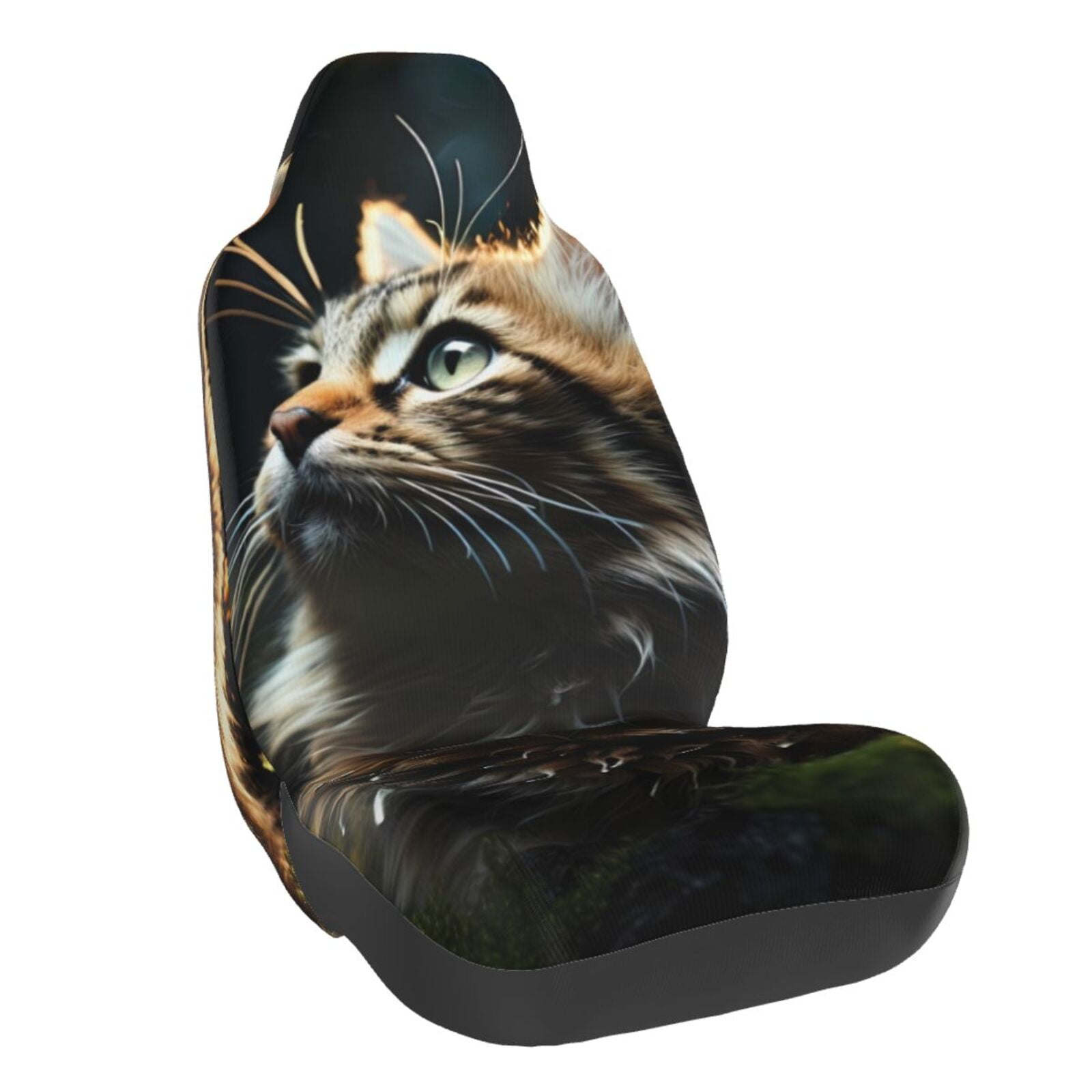 Tebeau Realistic Style Cute Cat Pattern Automotive Seat Covers ...