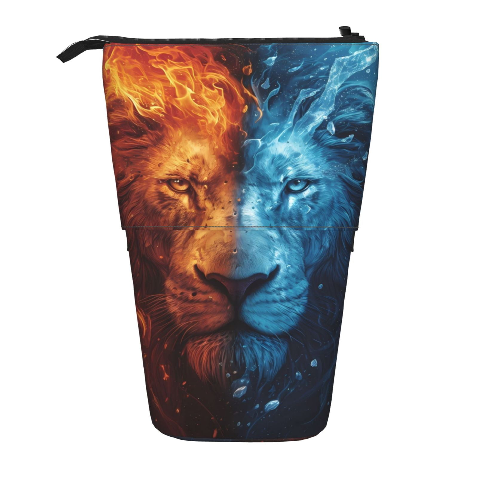 Tebeau Red And Blue Fire Lion Print Telescopic Pencil Bag Pen Holder ...