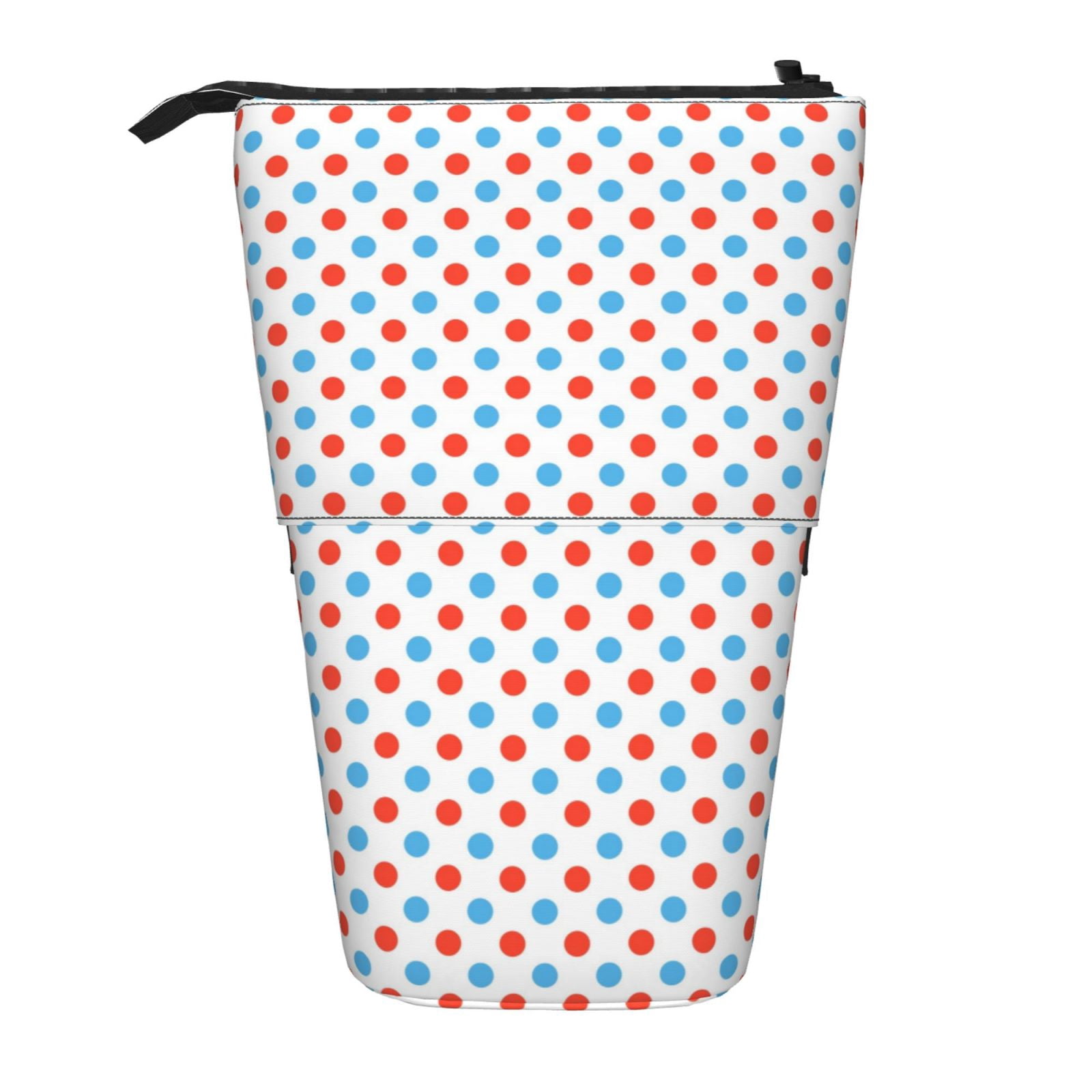 Tebeau Red Blue Polka Dots Print Telescopic Pencil Bag Pen Holder Pop ...