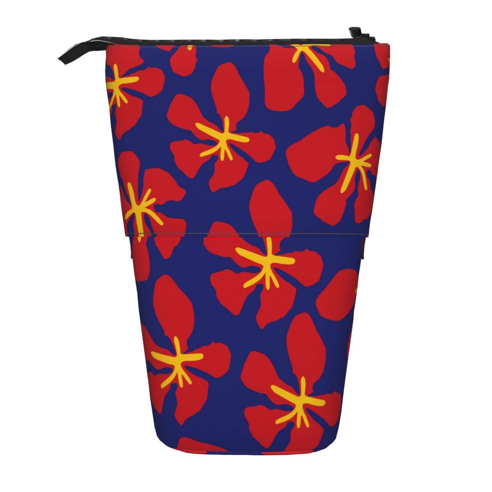Tebeau Red Floral Print Telescopic Pencil Bag Pen Holder Pop Up ...