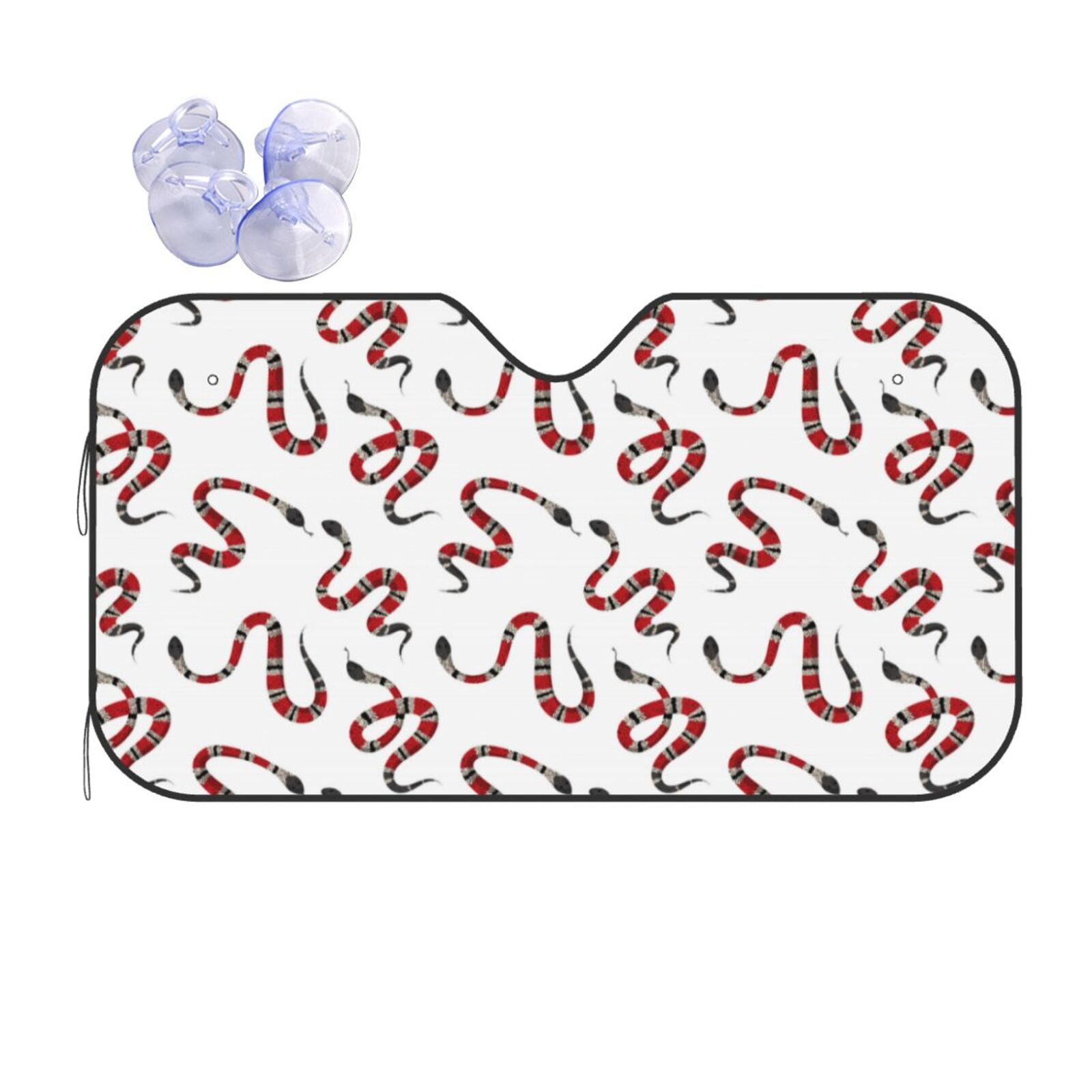 Tebeau Red Snake Print Foldable Car Windshield Sun Shades Universal Fit ...
