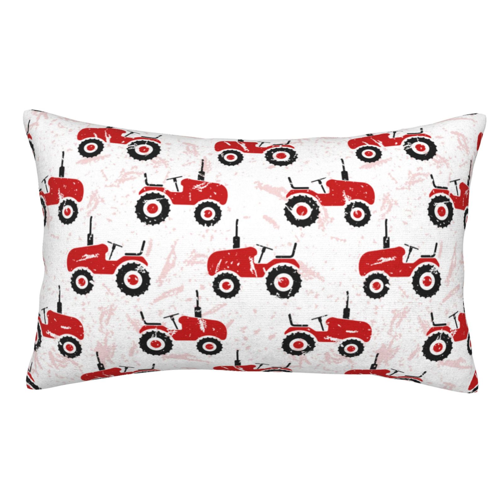Tebeau Red Wheeled Tractors Print Pillow Cases, Plush Shaggy Ultra Soft ...