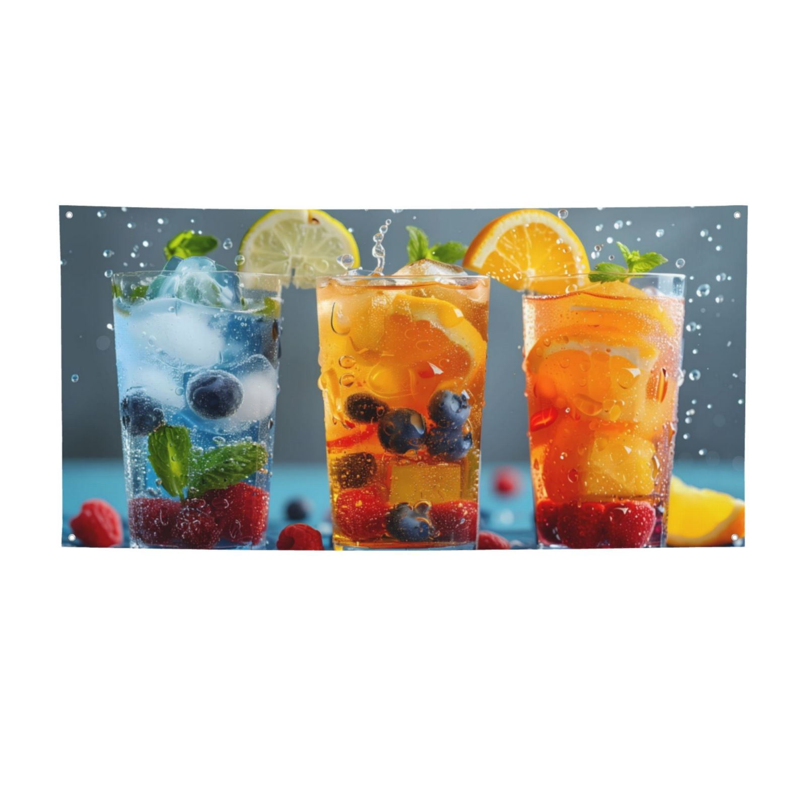 Tebeau Refreshing Fruit Infused Drinks Print Banner Backdrop Banner for ...