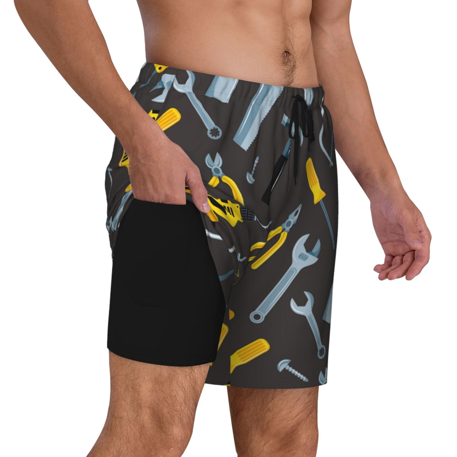 Tebeau Repair tools (2) Print Men's Swim Trunks with Compression Liner ...