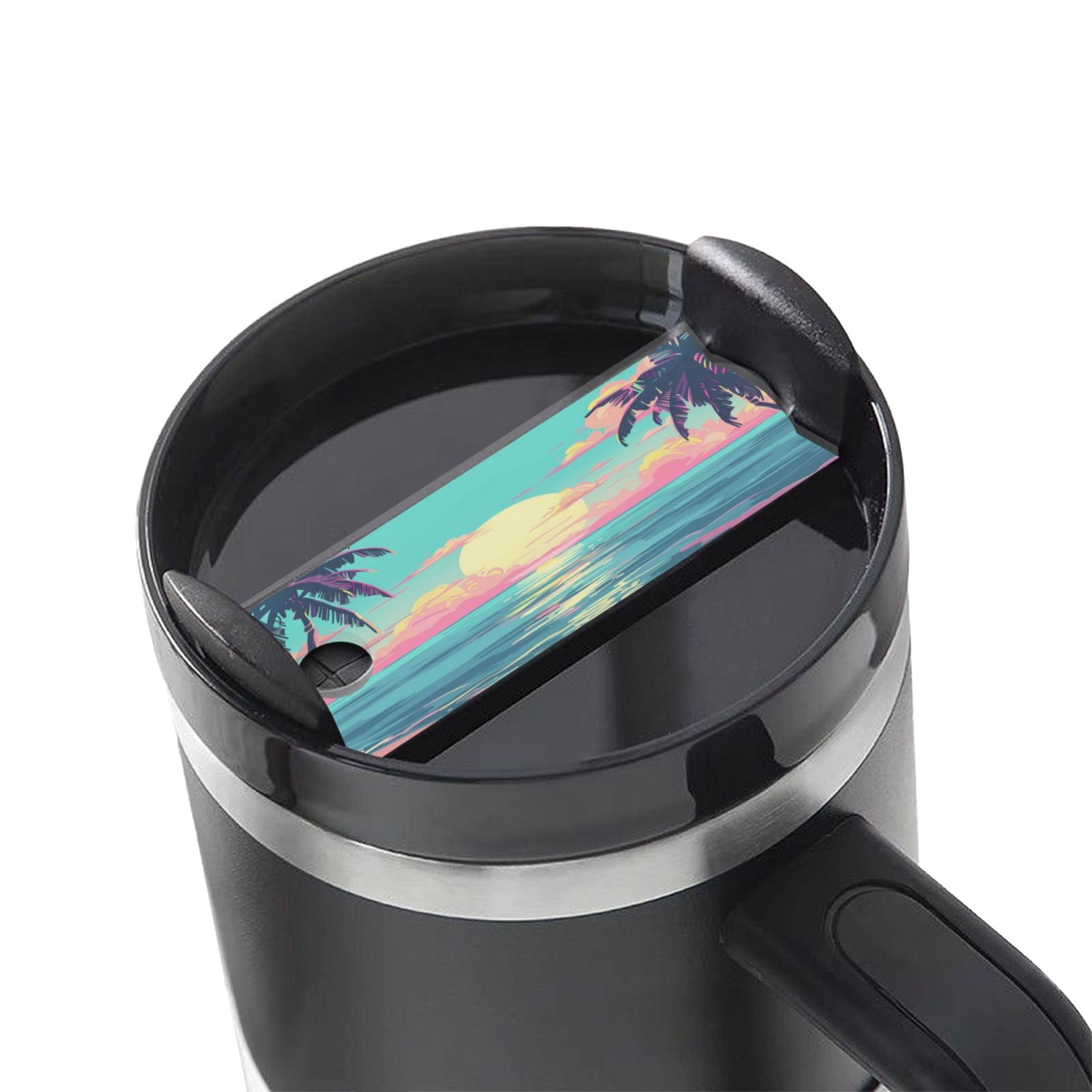 Tebeau Retro Palm Beach Sunset Print Name Plate Stanley Cups,12 PCS ...