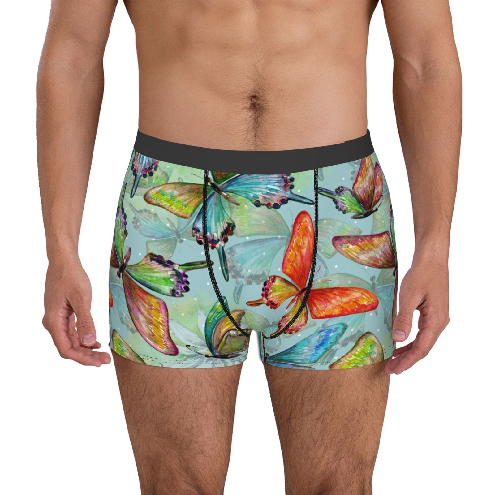 Tebeau Retro Seamless Flying Butterflies Print Men's Underwear Boxer ...