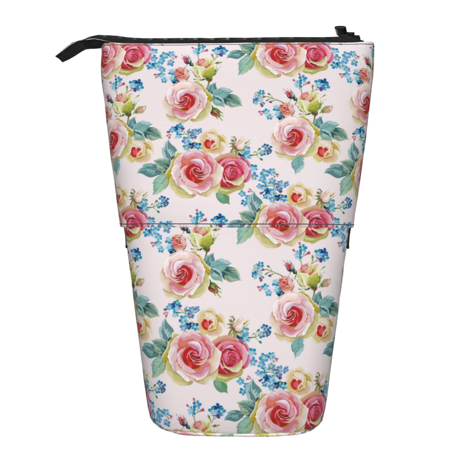 Tebeau Rose Flowers Print Telescopic Pencil Bag Pen Holder Pop Up ...