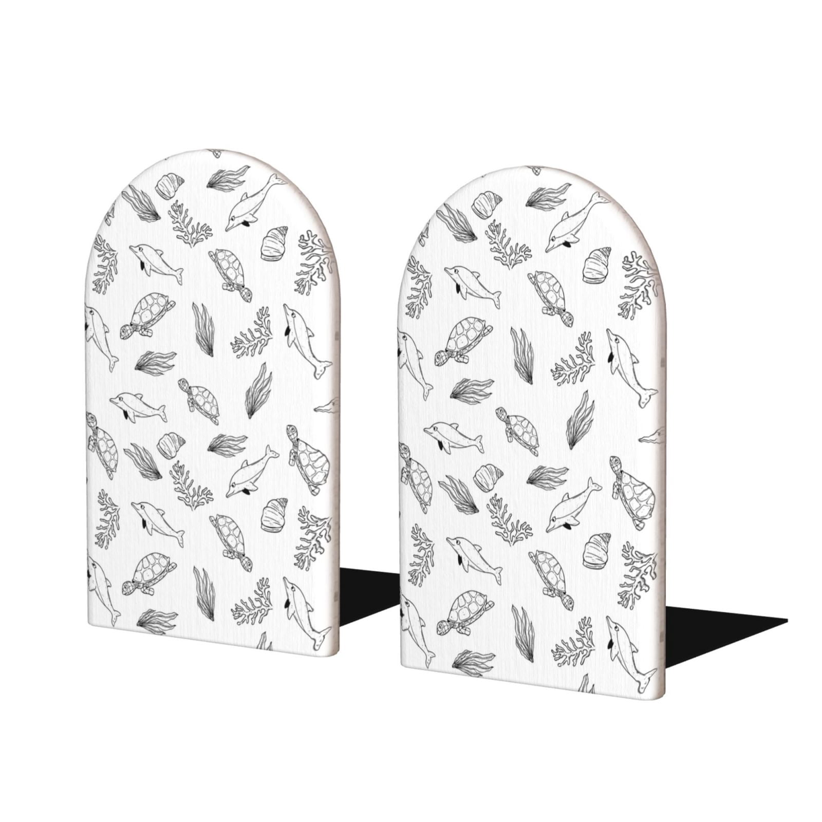 Tebeau Sea Turtle Print Wood Bookends for Shelves,Bookends,Book Holders ...