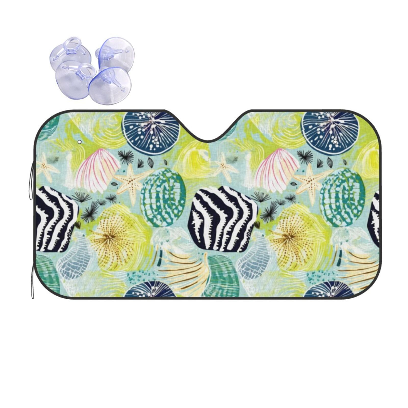 Tebeau Shell Clam Print Foldable Car Windshield Sun Shades Universal ...