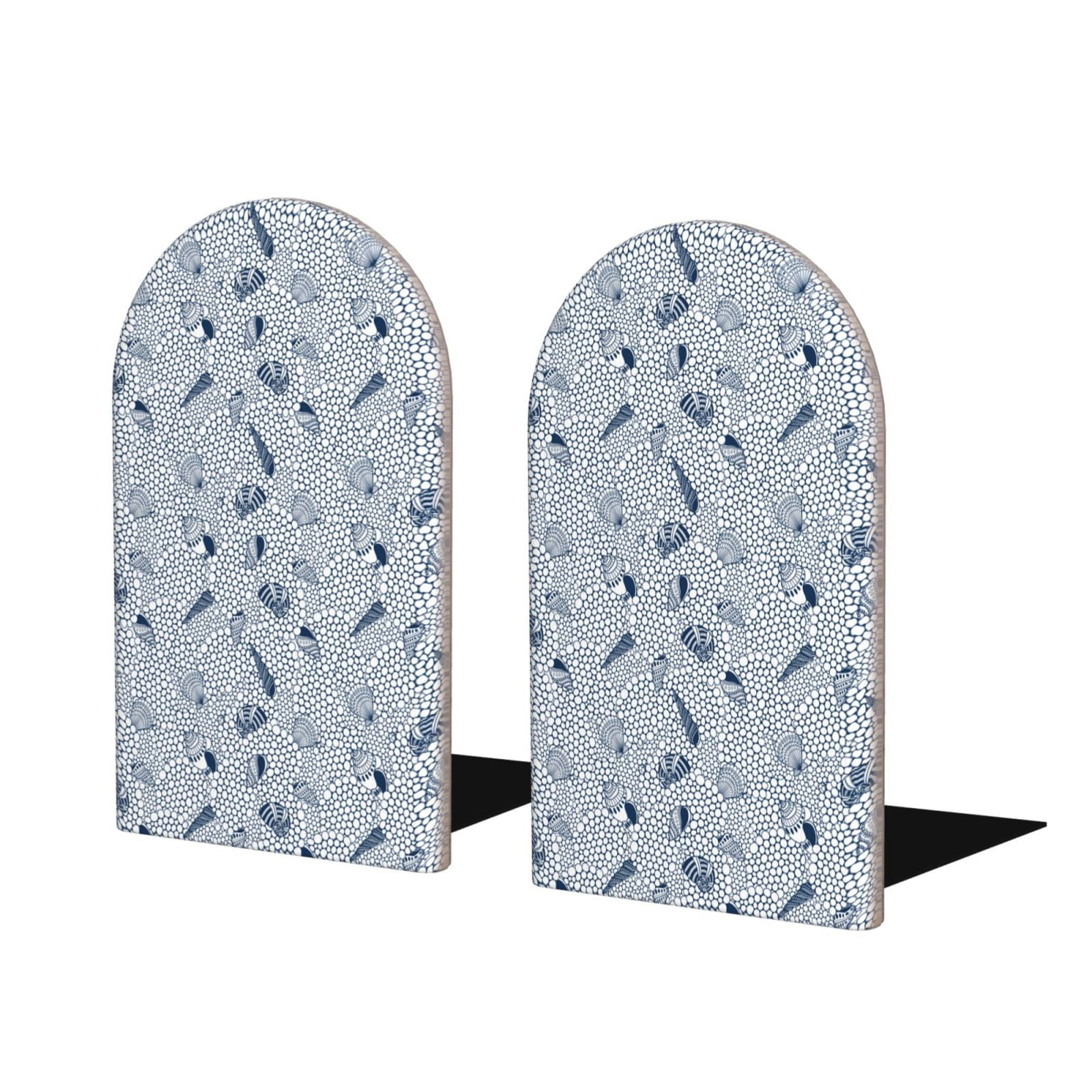 Tebeau Shells And Sand Print Wood Bookends for Shelves,Bookends,Book ...