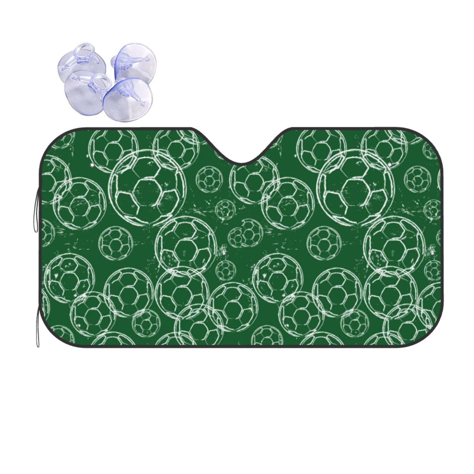 Tebeau Soccer Print Foldable Car Windshield Sun Shades Universal Fit ...