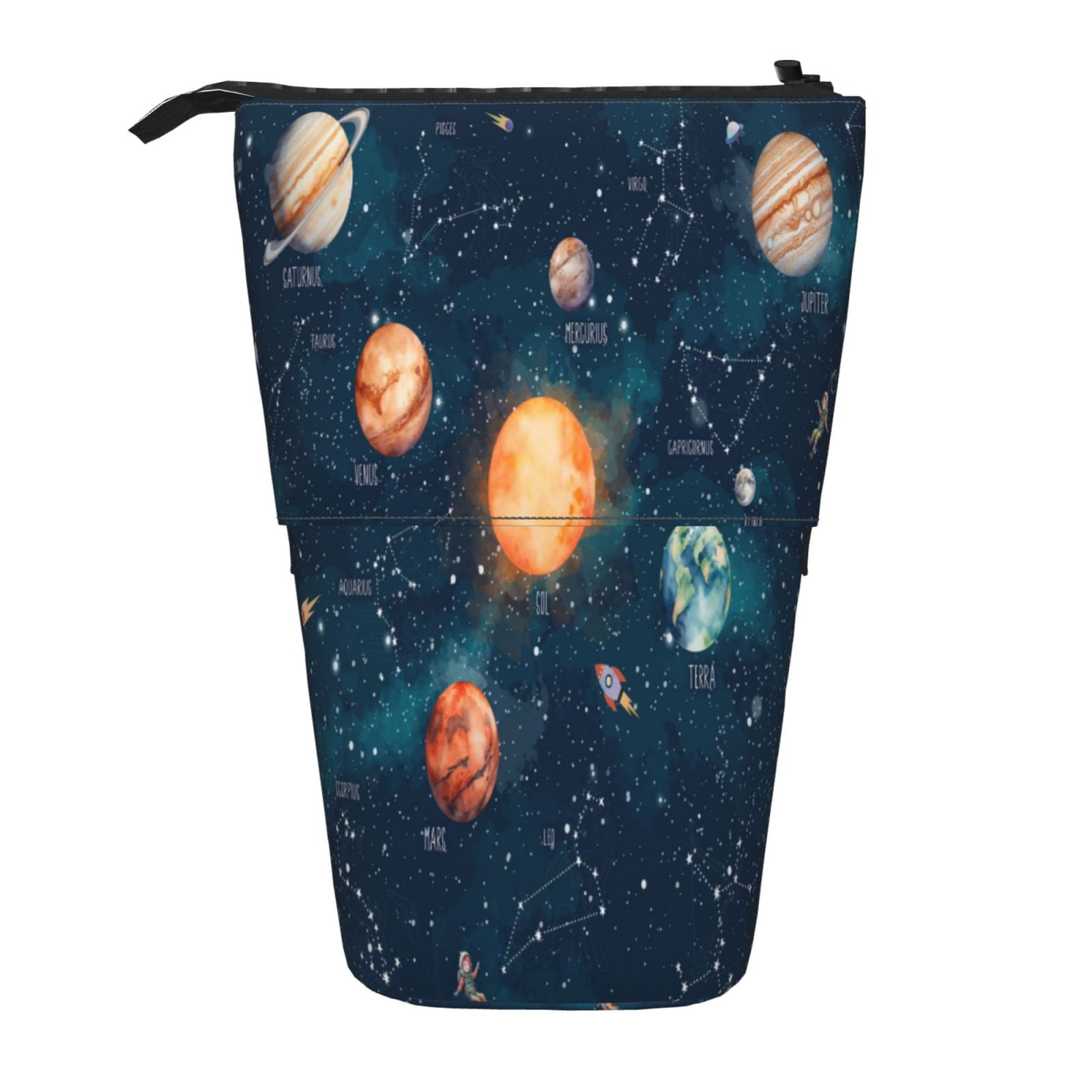 Tebeau Solar System And Planets Print Telescopic Pencil Bag Pen Holder Pop Up Stationery Case ...