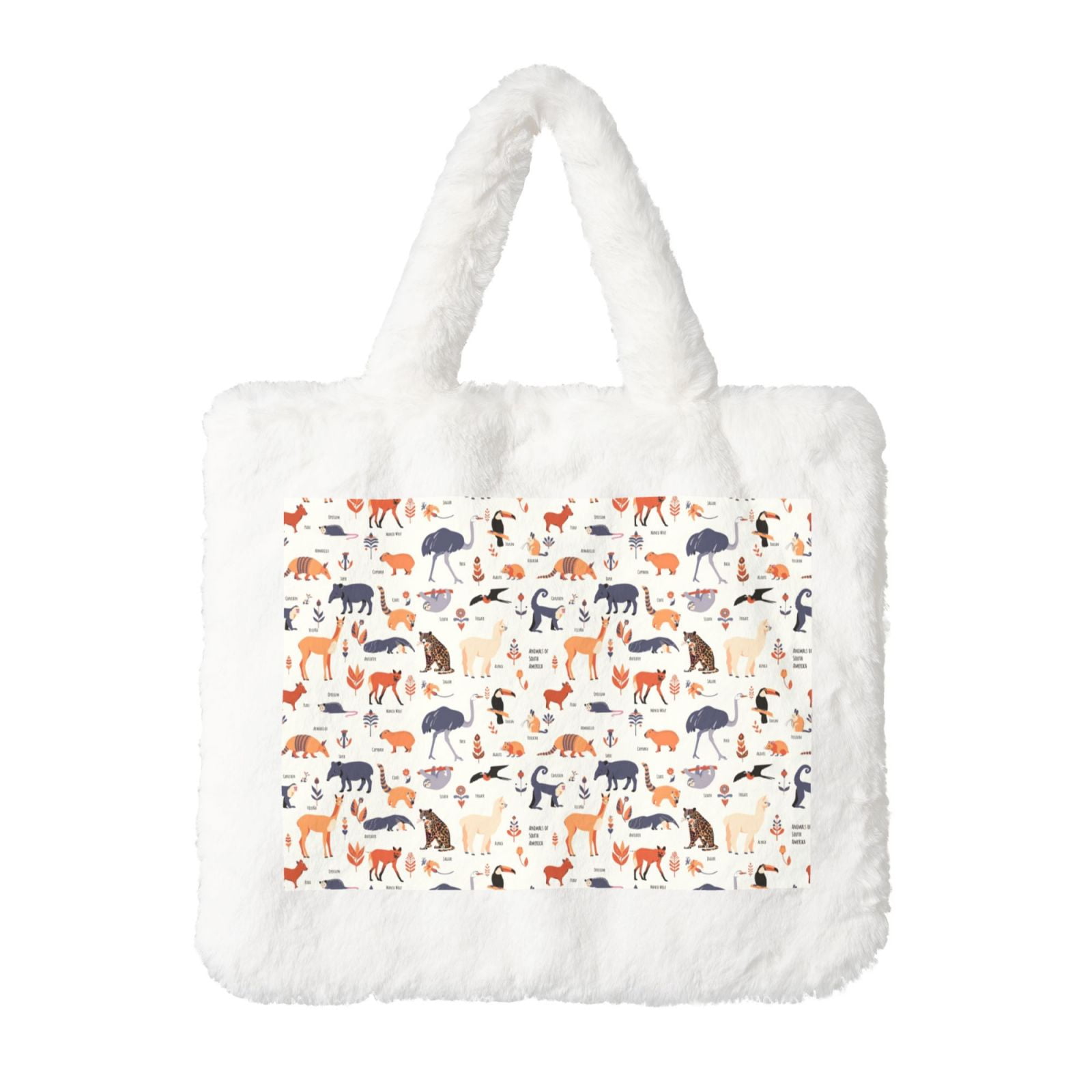 Tebeau South American Animals Print Plush Tote Bag Tote Bags for Girls ...