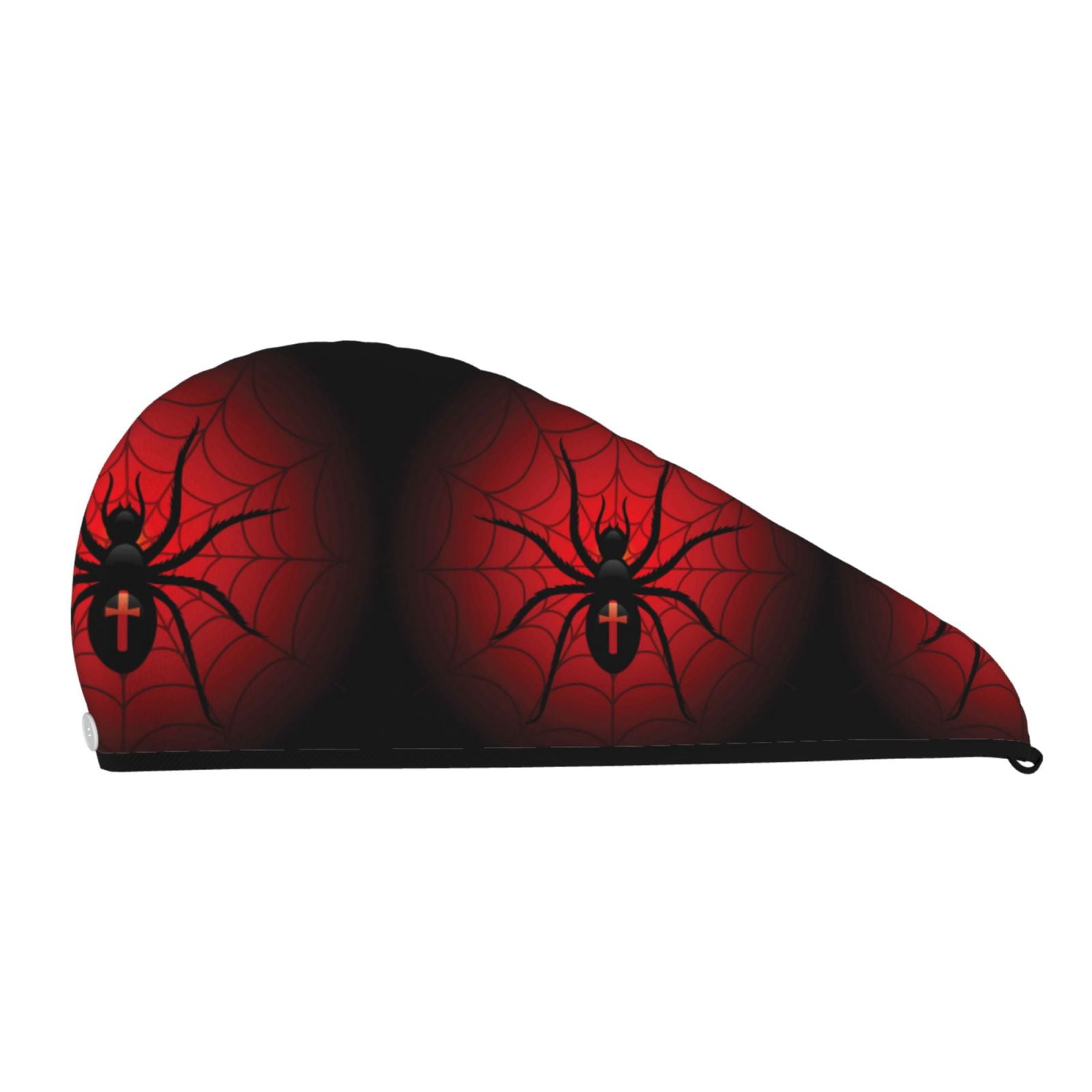 Tebeau Spider on the Web Print Hair Towel Wrap for Women Coral Velvet ...