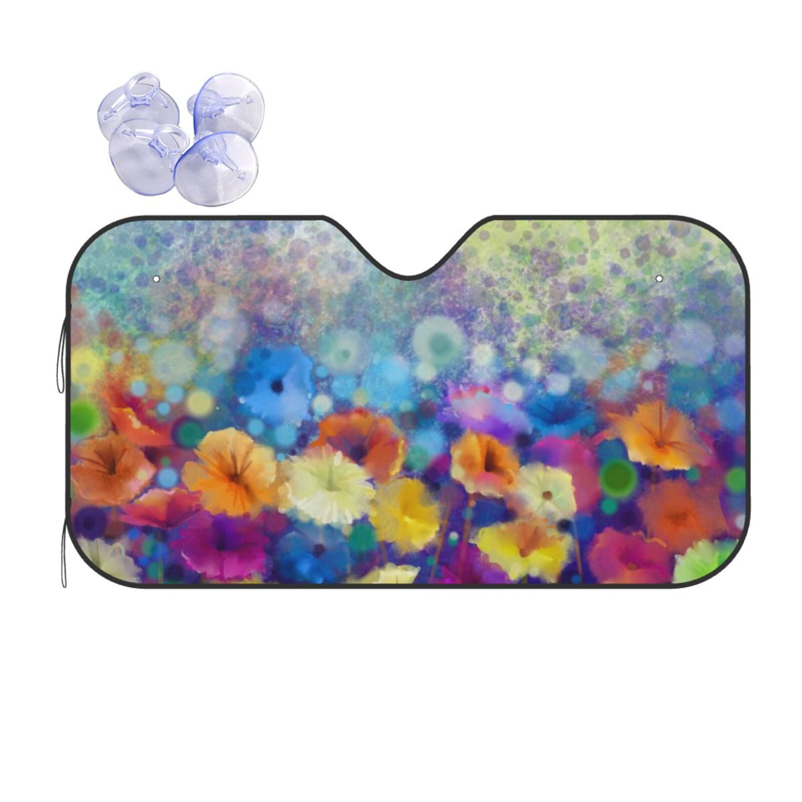 Tebeau Spring Flower Seasonal Print Foldable Car Windshield Sun Shades ...