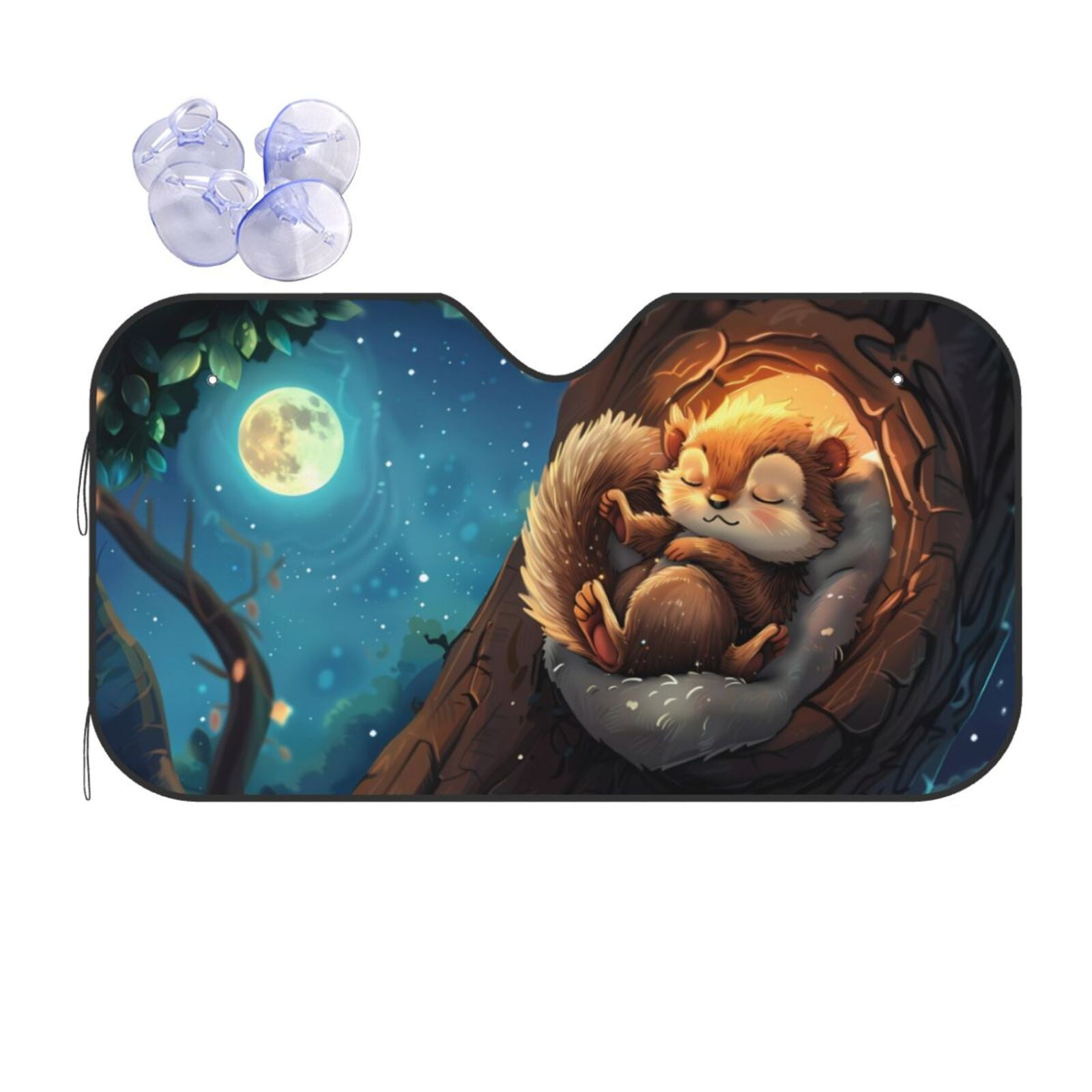 Tebeau Squirrel Sleeping In Tree Print Foldable Car Windshield Sun ...