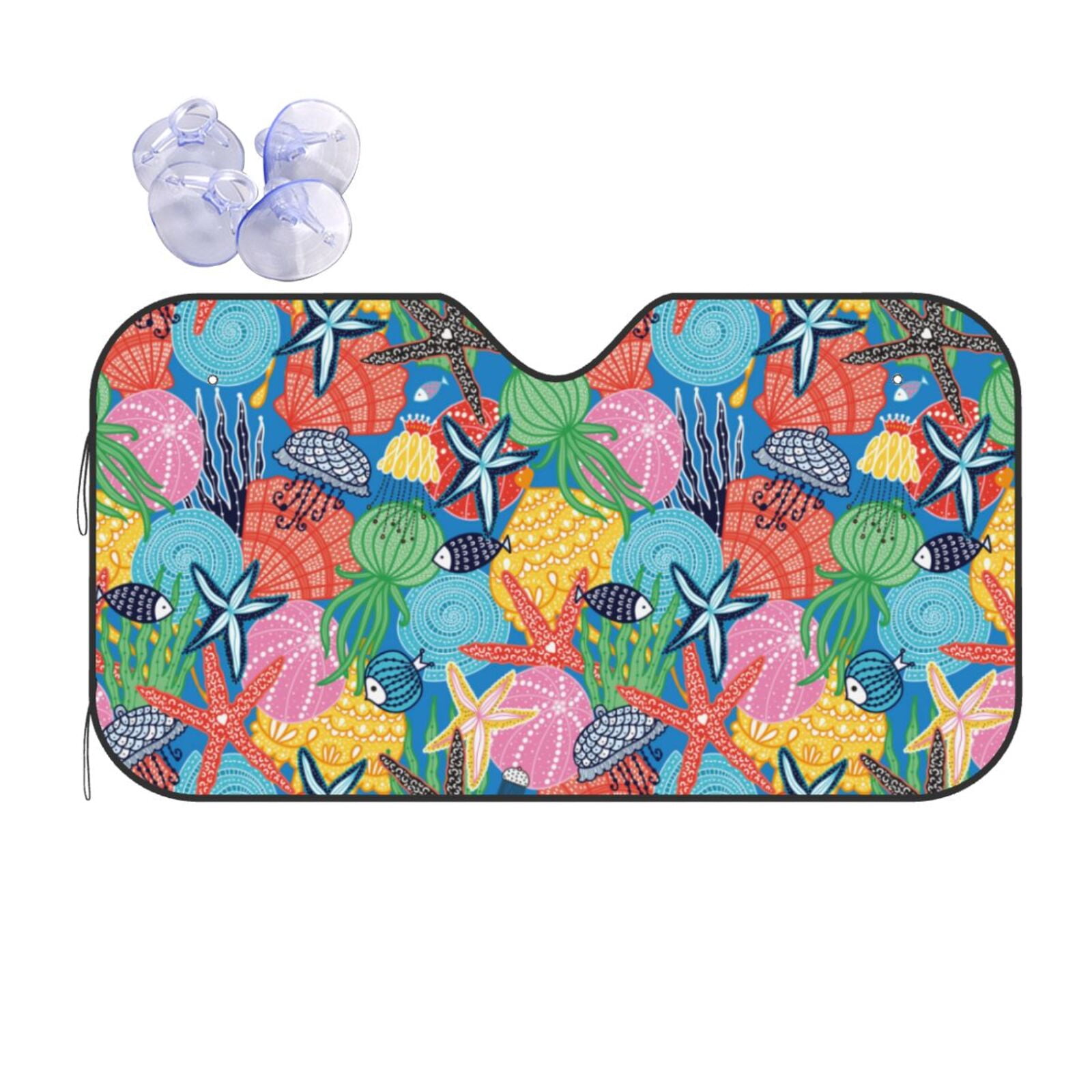 Tebeau Starfish And Algae Print Foldable Car Windshield Sun Shades ...