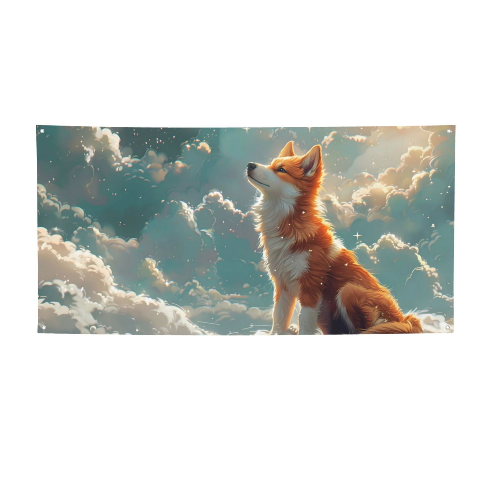 Tebeau Starry Sky Cloud Fox Print Banner Backdrop Banner for Outdoor ...