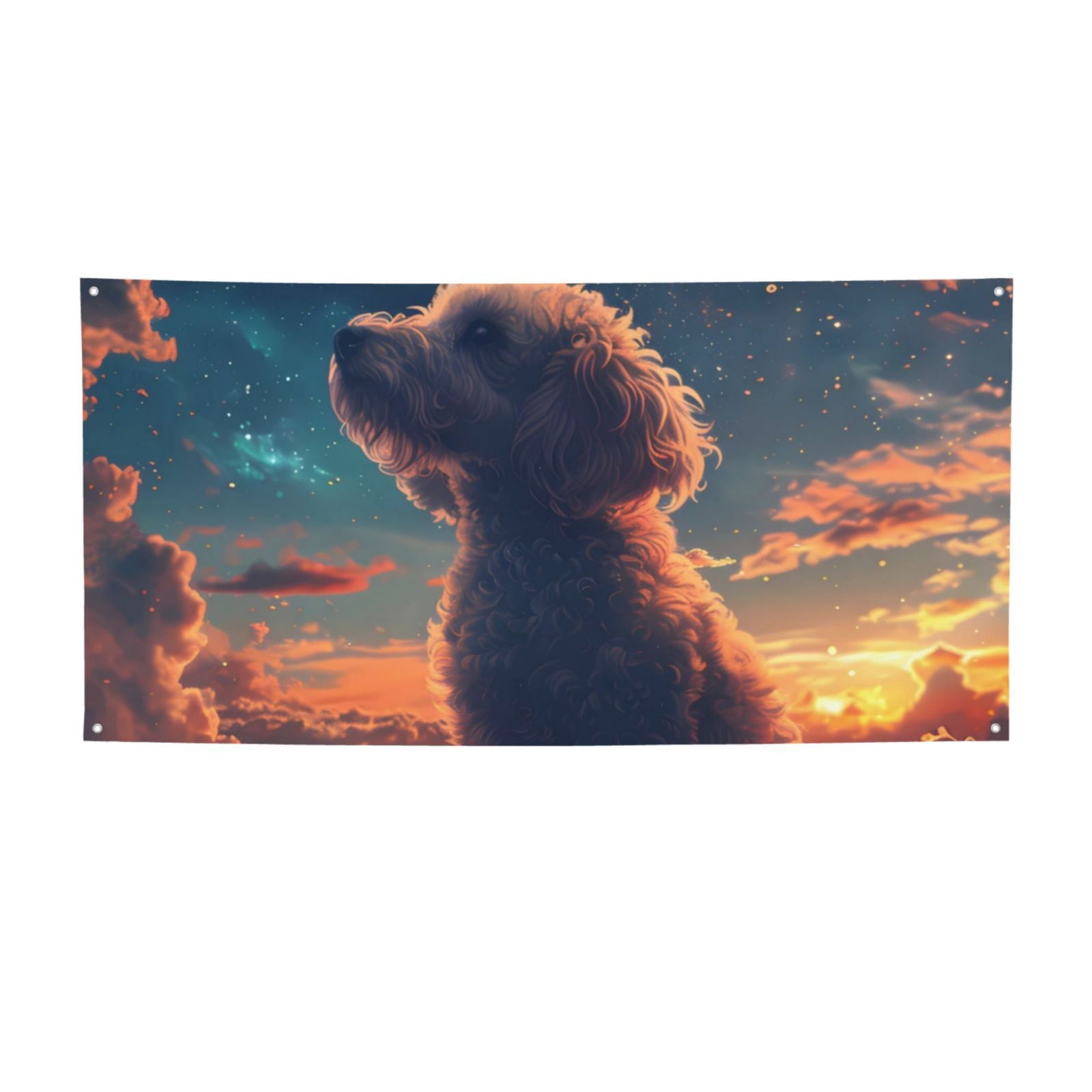 Tebeau Starry Sky Cloud Puppy Print Banner Backdrop Banner for Outdoor ...