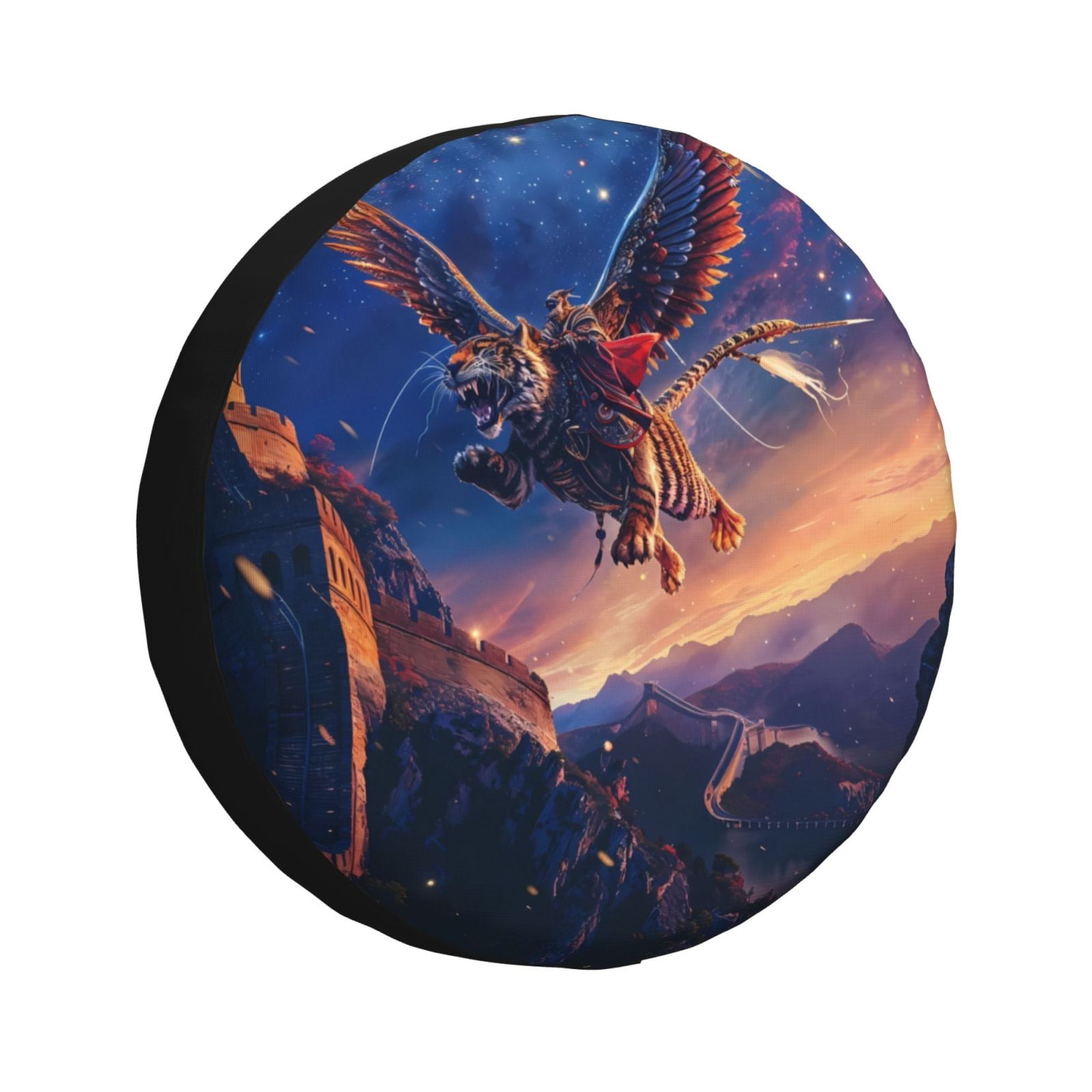 Tebeau Starry Sky Flying Tiger Print Spare Tire Cover Wheel Tire Cover ...