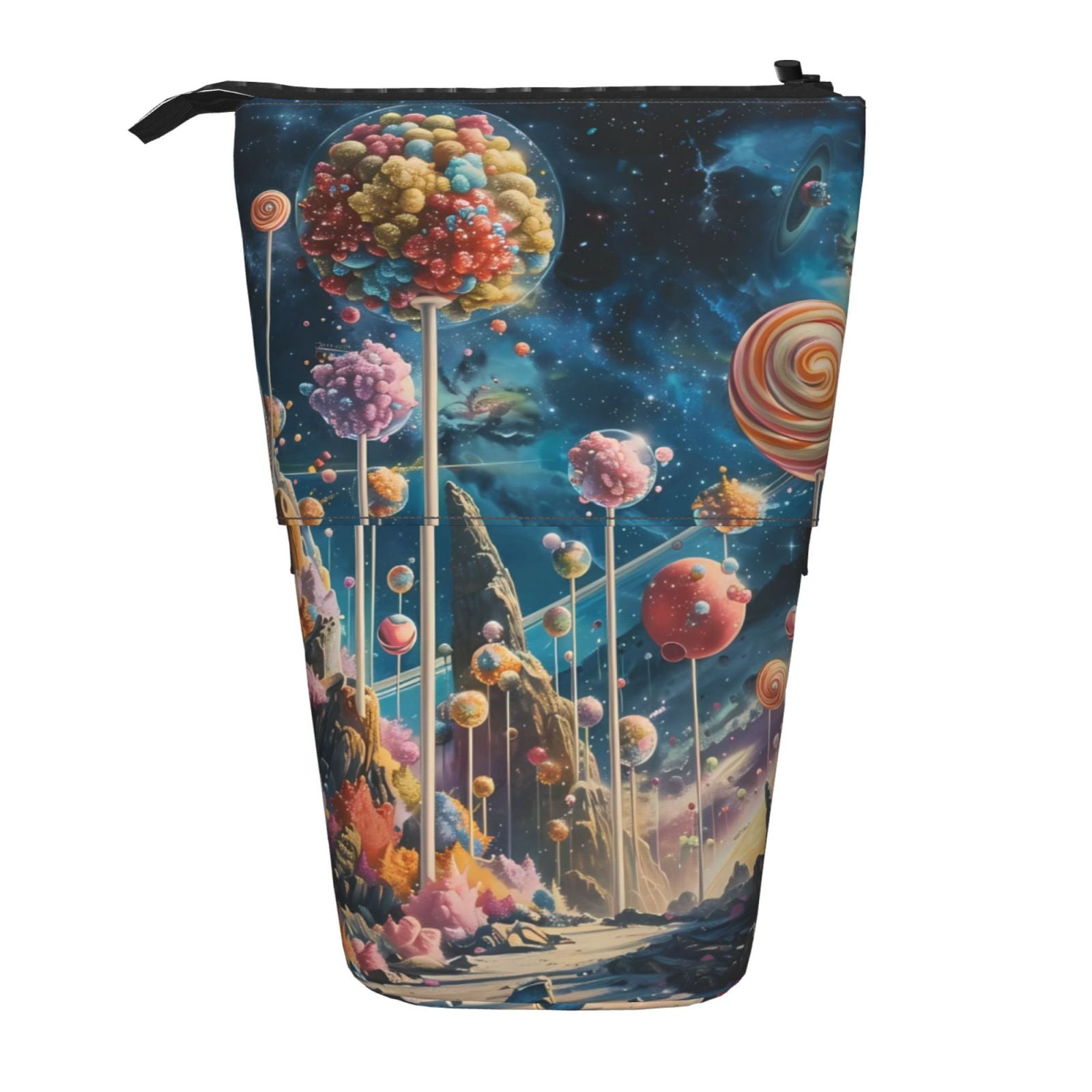 Tebeau Starry Sky Planet Lollipop Print Telescopic Pencil Bag Pen ...