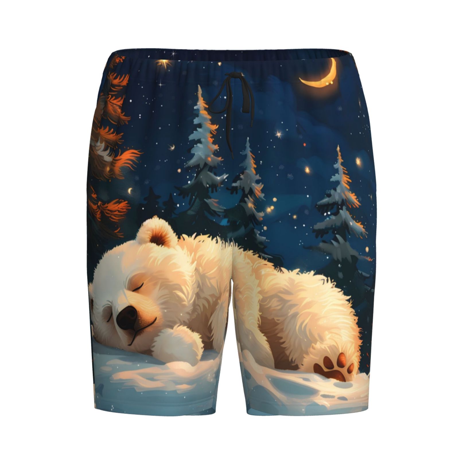 Tebeau Starry Sky Sleep White Bear for Men's Pajama Bottoms,Ultra-Soft ...