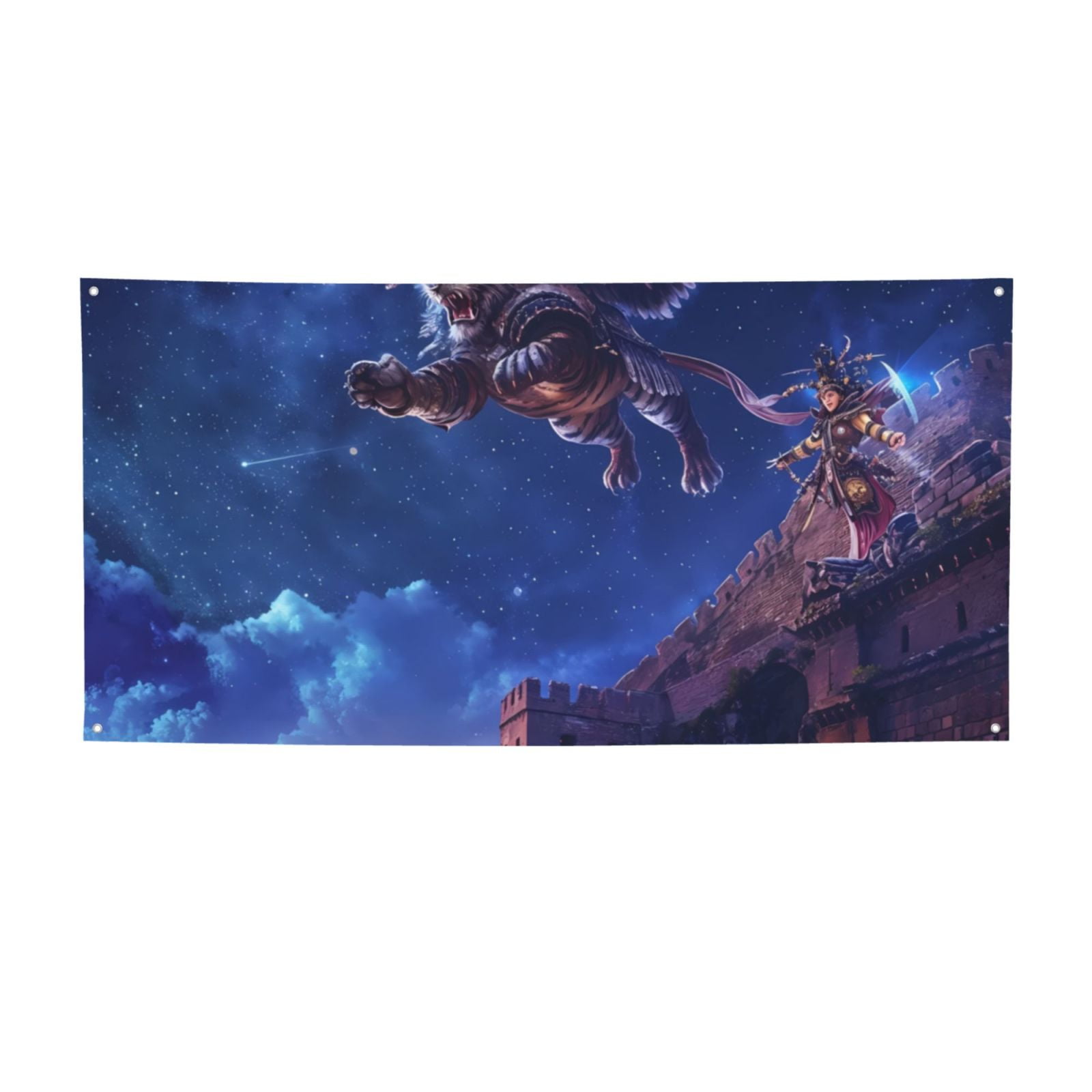 Tebeau Starry Sky Wall Flying Tiger Print Banner Backdrop Banner for ...