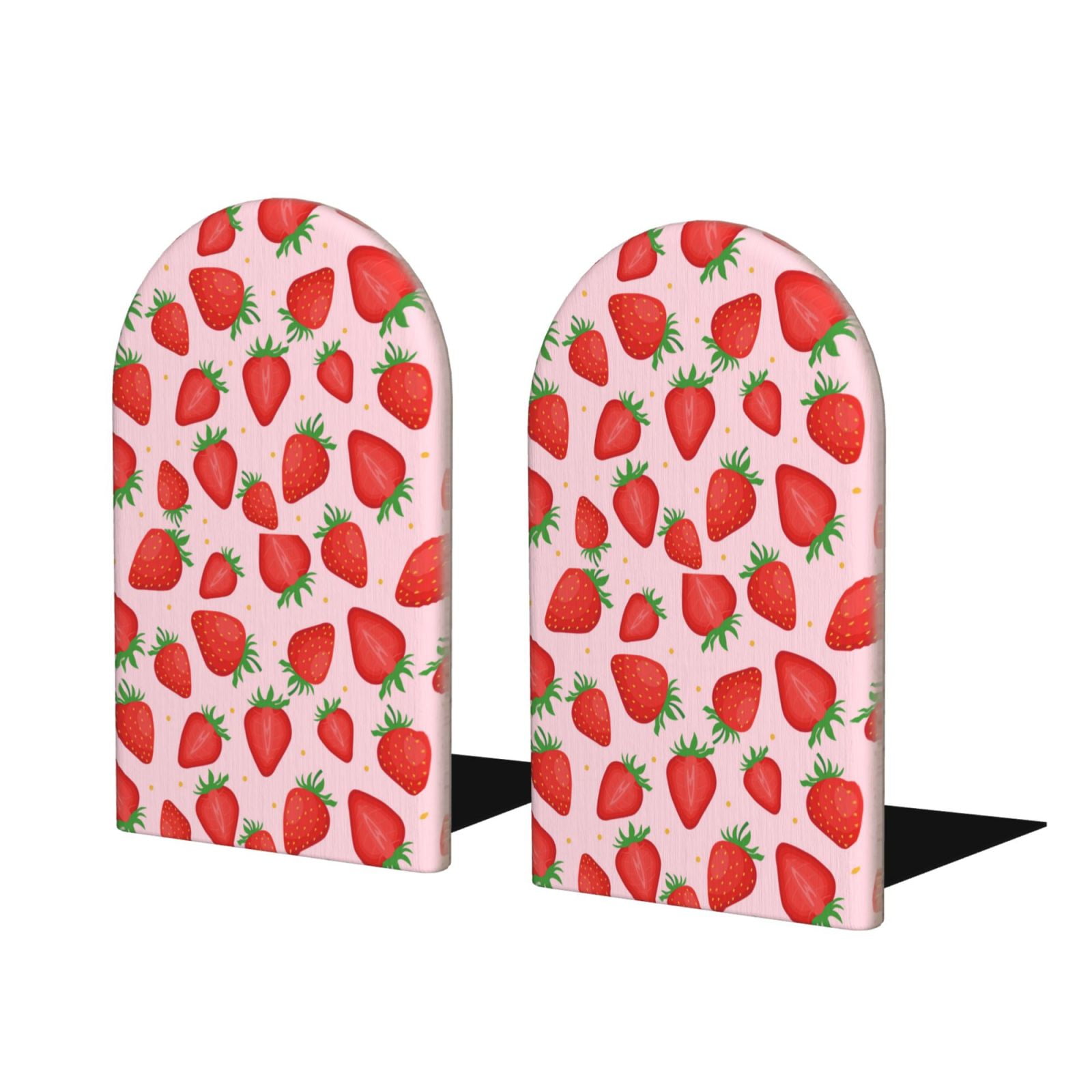 Tebeau Strawberries Print Wood Bookends for Shelves,Bookends,Book ...