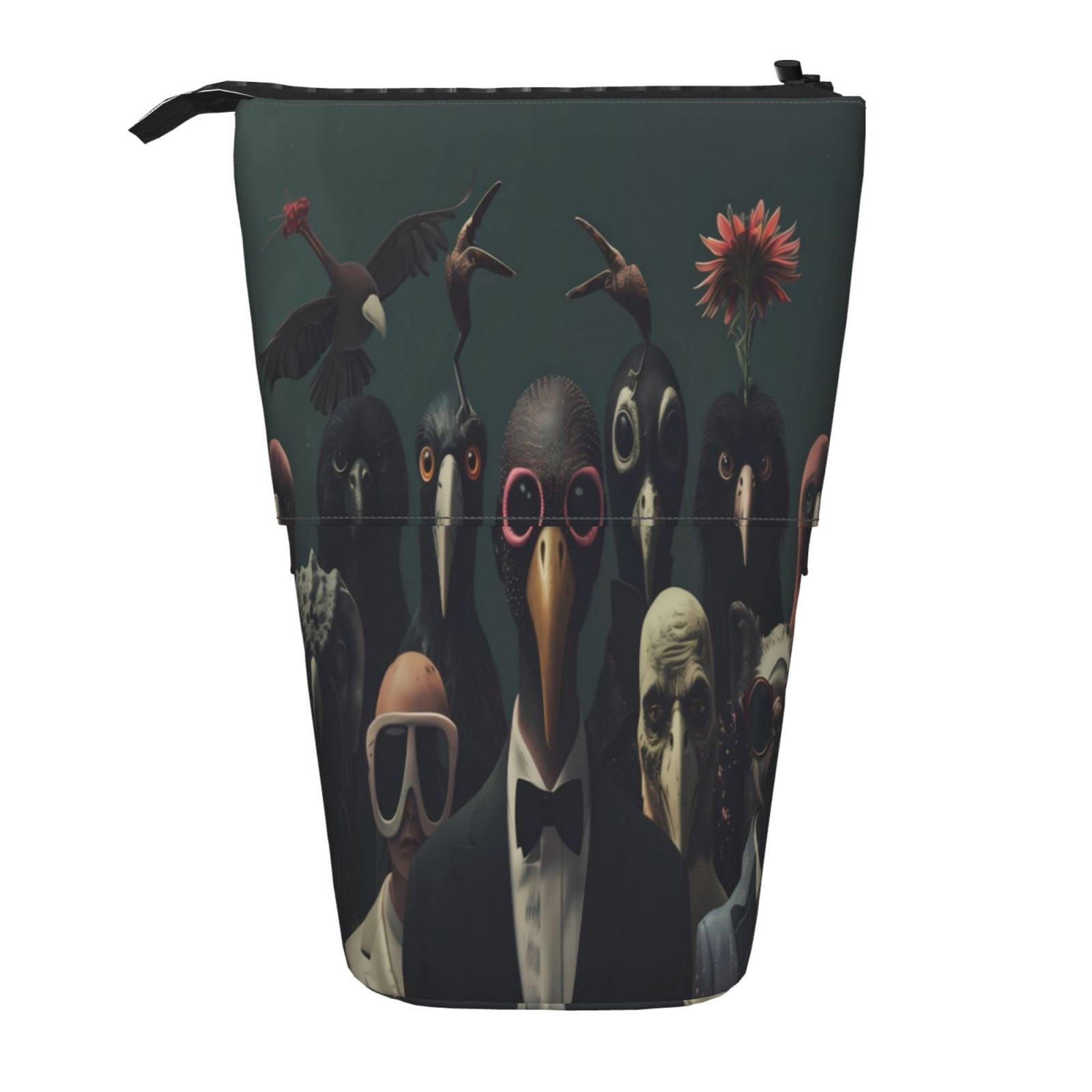 Tebeau Stylish Avian Gathering Print Telescopic Pencil Bag Pen Holder ...
