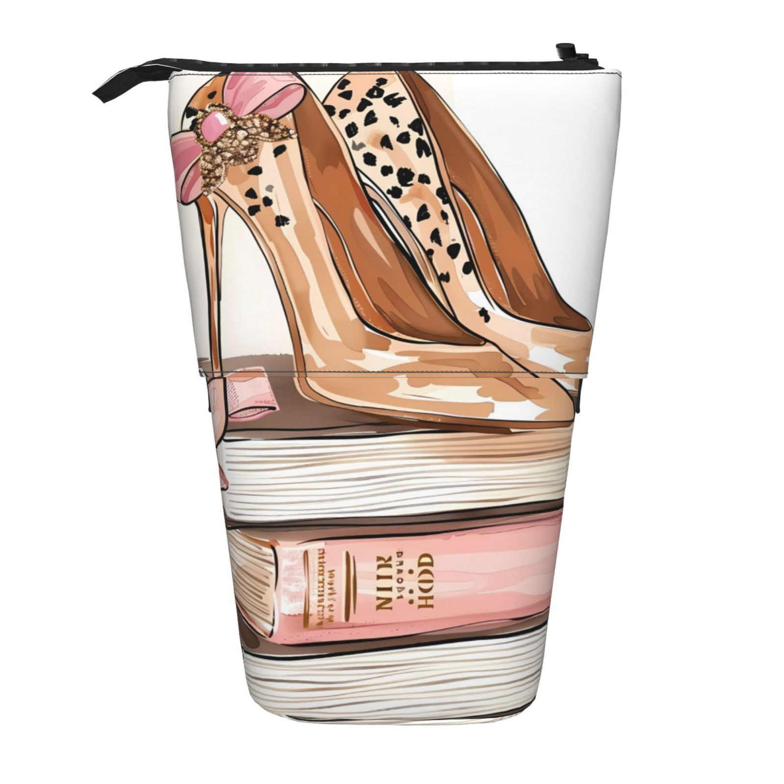 Tebeau Stylish High Heels On Books Print Telescopic Pencil Bag Pen ...