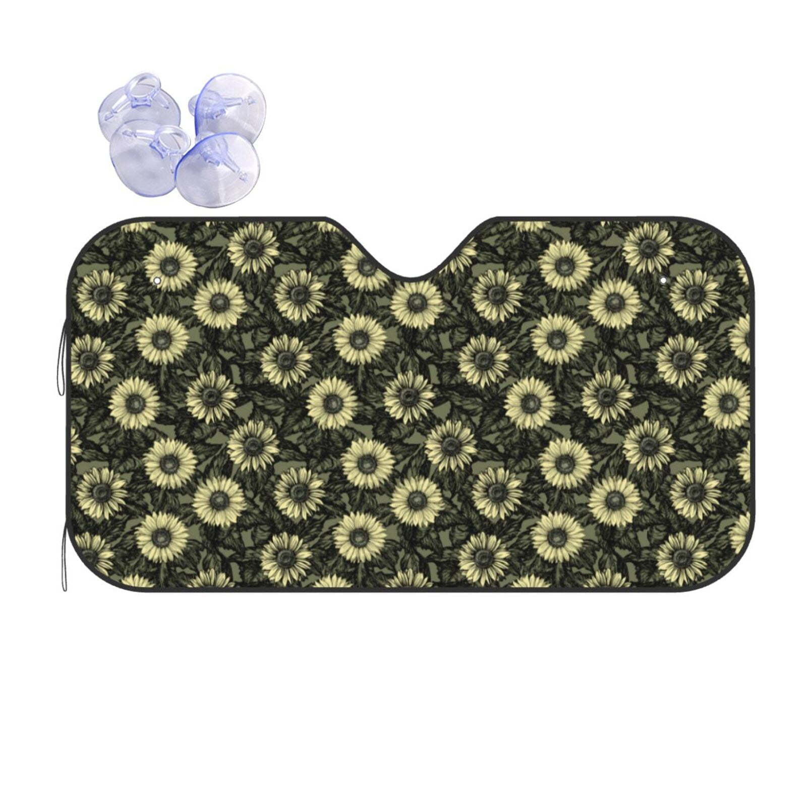 Tebeau Sunflowers Print Foldable Car Windshield Sun Shades Universal ...
