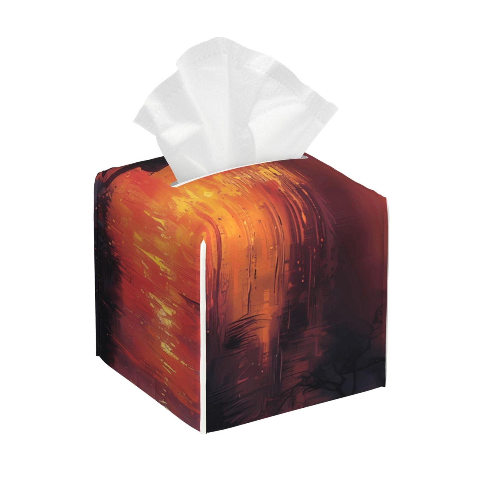 Tebeau Sunset River Western Cowboy Print Tissue Box Cover Holder ...