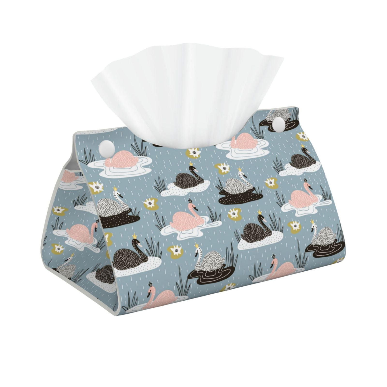 Tebeau Swan Princess On Lake Print Tissue Box Cover,Modern PU Leather ...