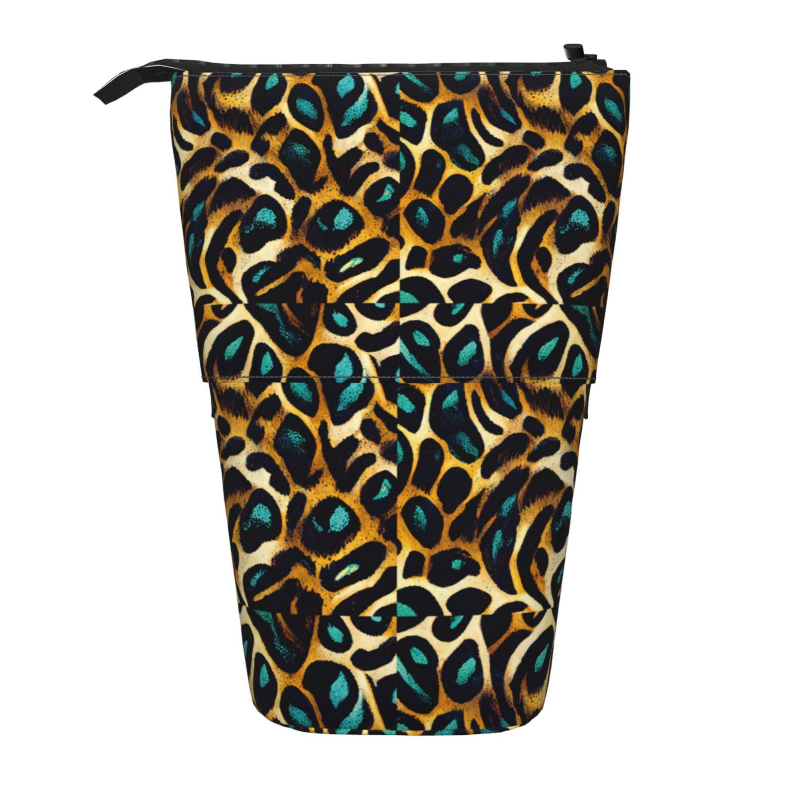 Tebeau Teal Leopard Print Telescopic Pencil Bag Pen Holder Pop Up ...