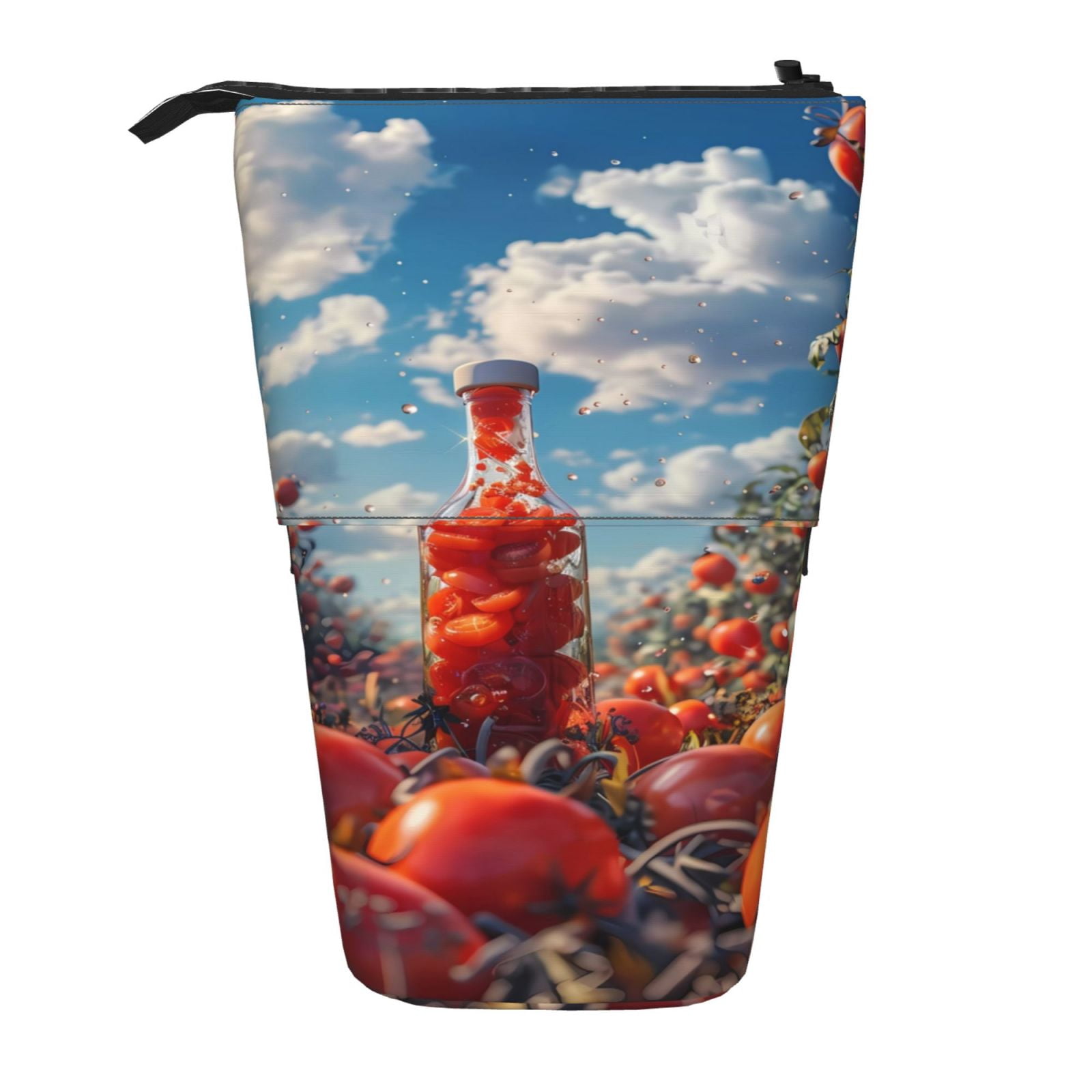 Tebeau Tomato Field Bottle Print Telescopic Pencil Bag Pen Holder Pop ...